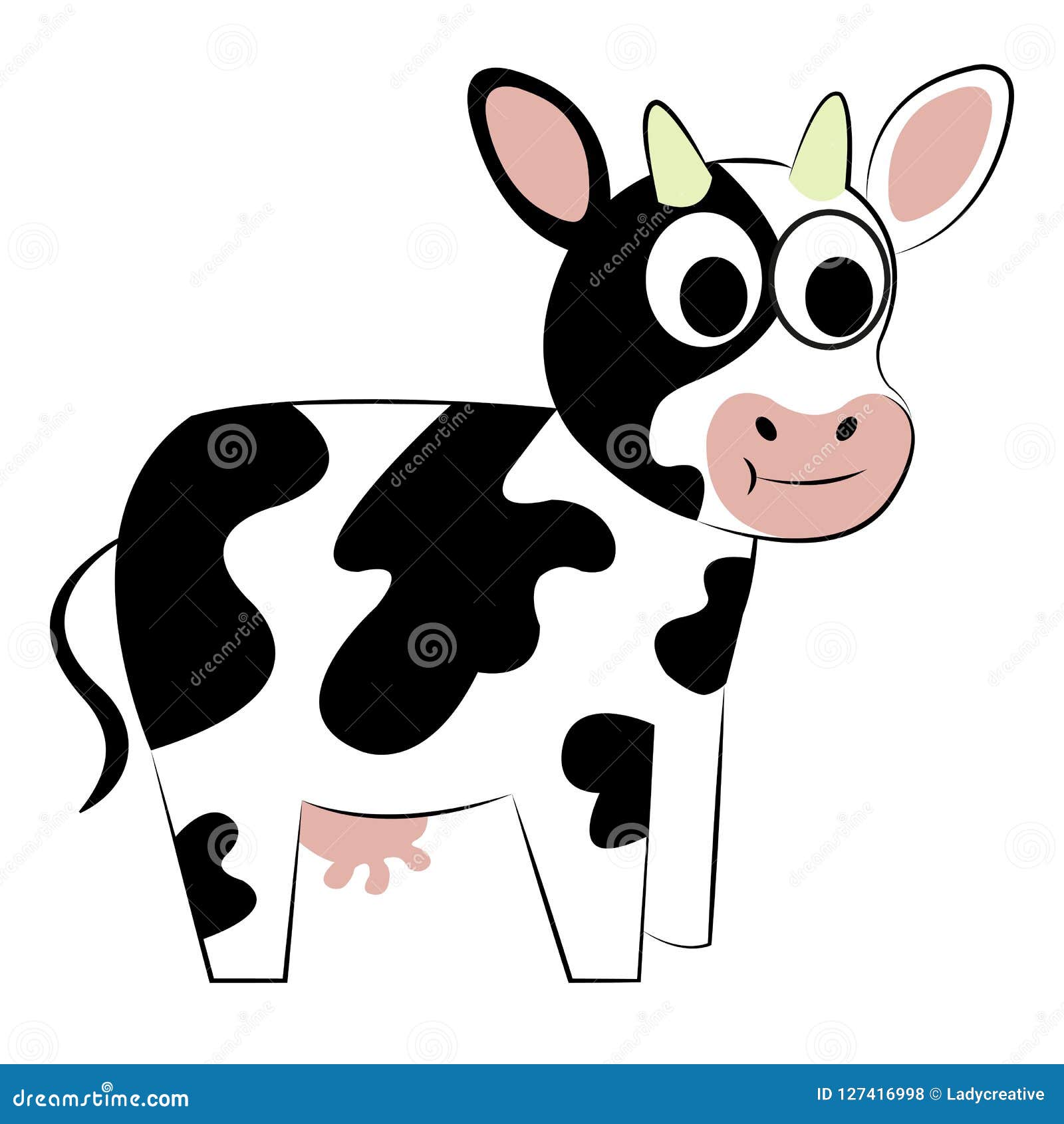 Vector Happy Cow Character, Eps Stock Vector - Illustration of happy ...