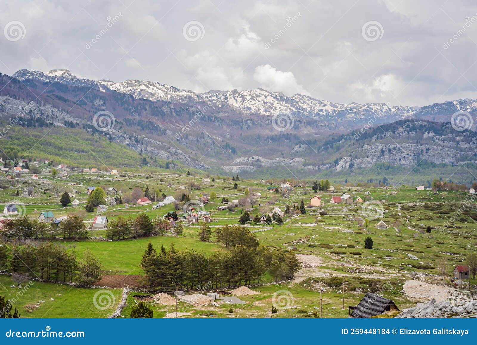 Cute Cozy Village in the Mountains of Montenegro Stock Photo - Image of ...