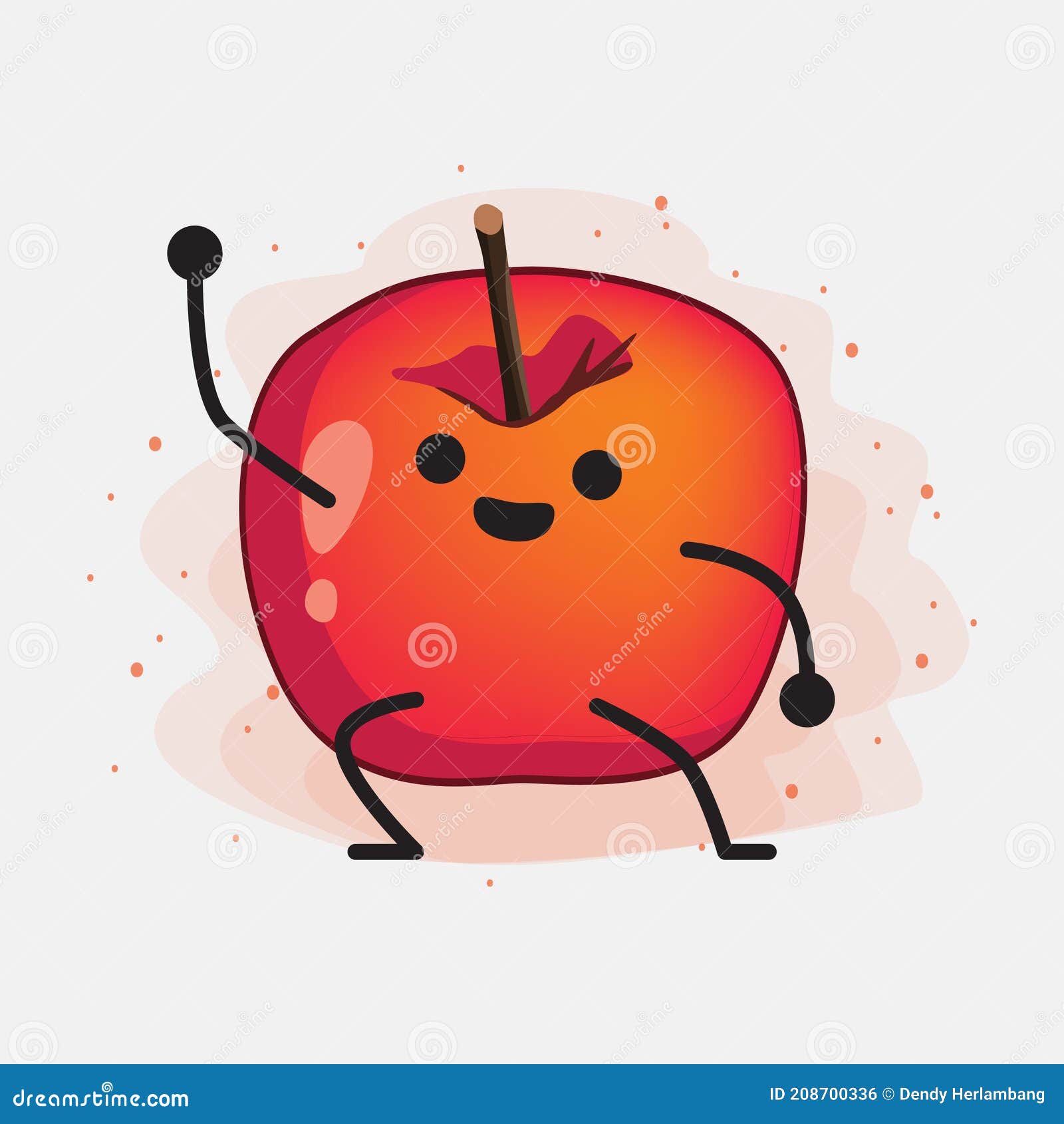 Cute Crab Apple Vector Character Illustration Stock Vector ...