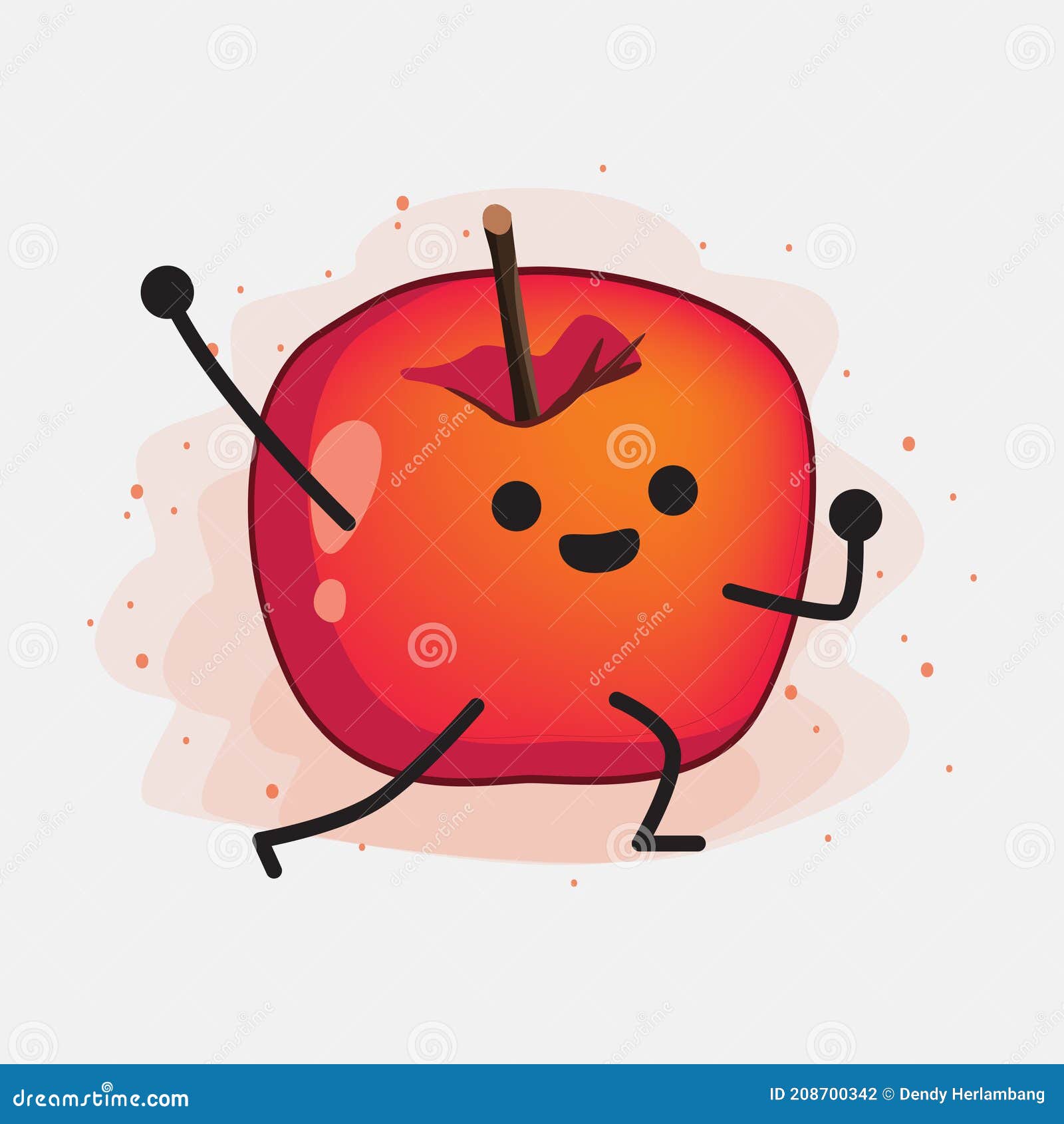 Cute Crab Apple Vector Character Illustration Stock Vector ...