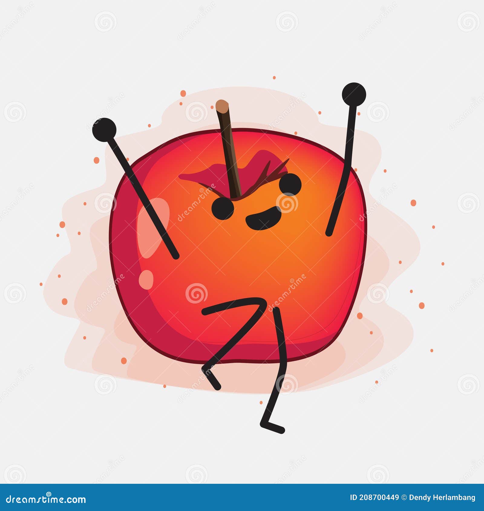 Cute Crab Apple Vector Character Illustration Stock Vector ...