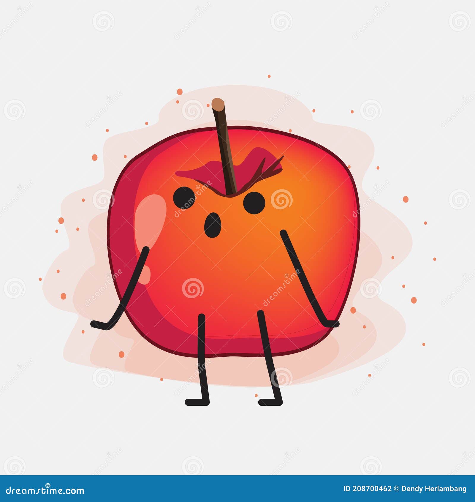 Cute Crab Apple Vector Character Illustration Stock Vector ...