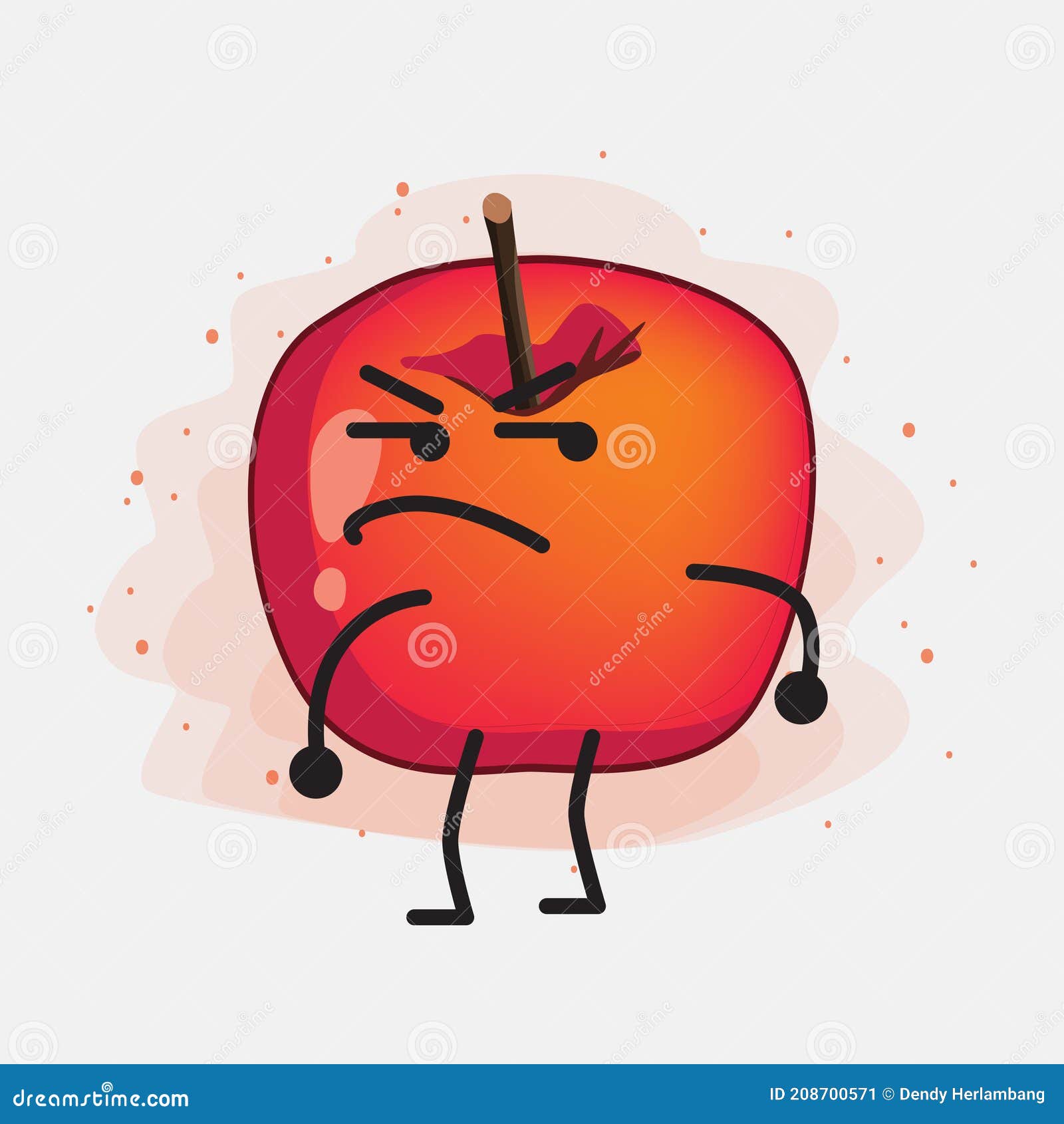 Cute Crab Apple Vector Character Illustration Stock Vector ...