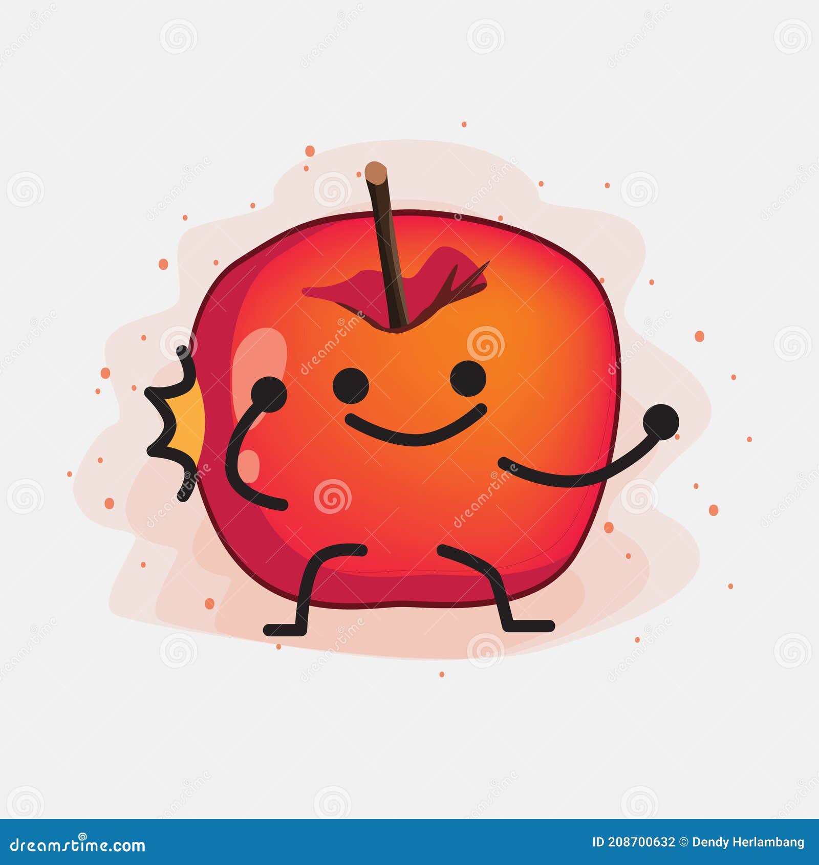 Cute Crab Apple Vector Character Illustration Stock Vector ...
