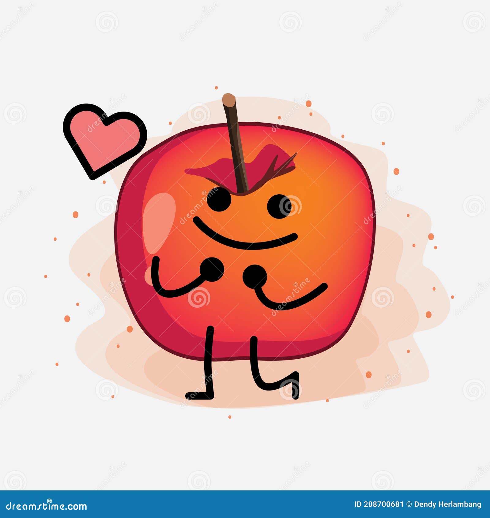 Cute Crab Apple Vector Character Illustration Stock Vector ...