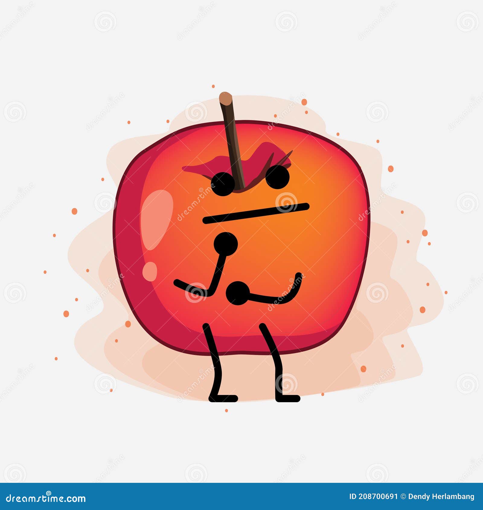 Cute Crab Apple Vector Character Illustration Stock Vector ...