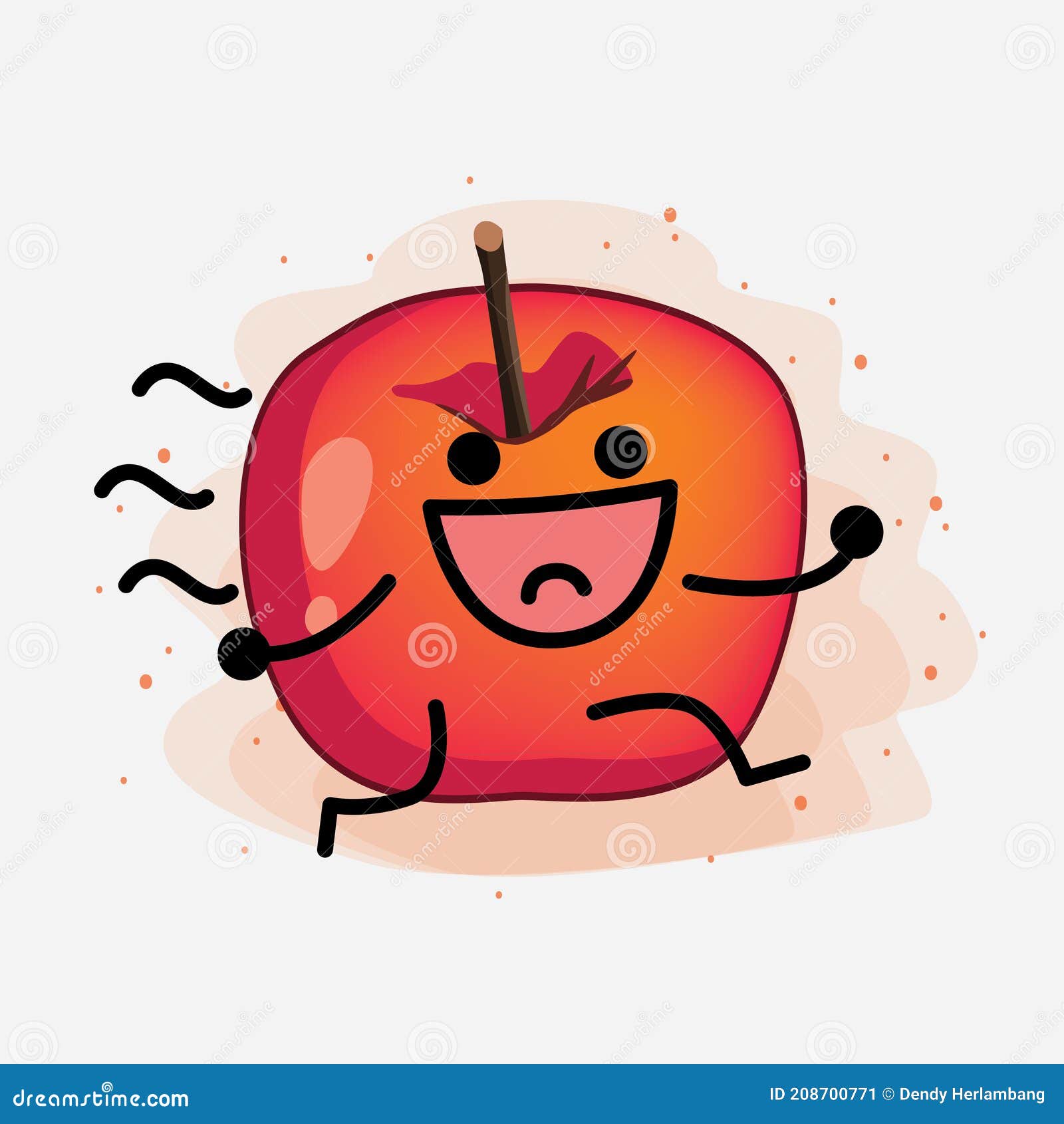 Cute Crab Apple Vector Character Illustration Stock Vector ...