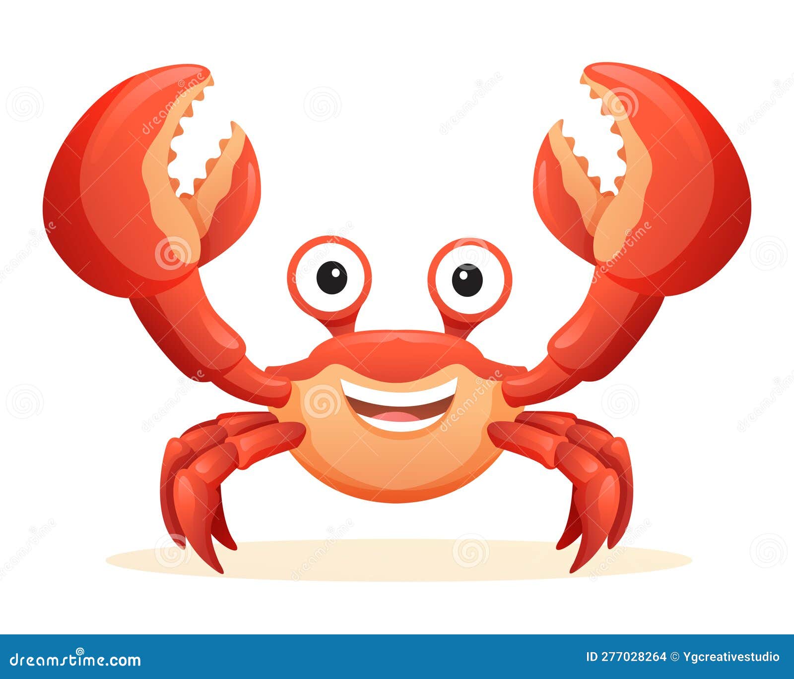 Cute Crab Cartoon Illustration Stock Vector - Illustration of food ...