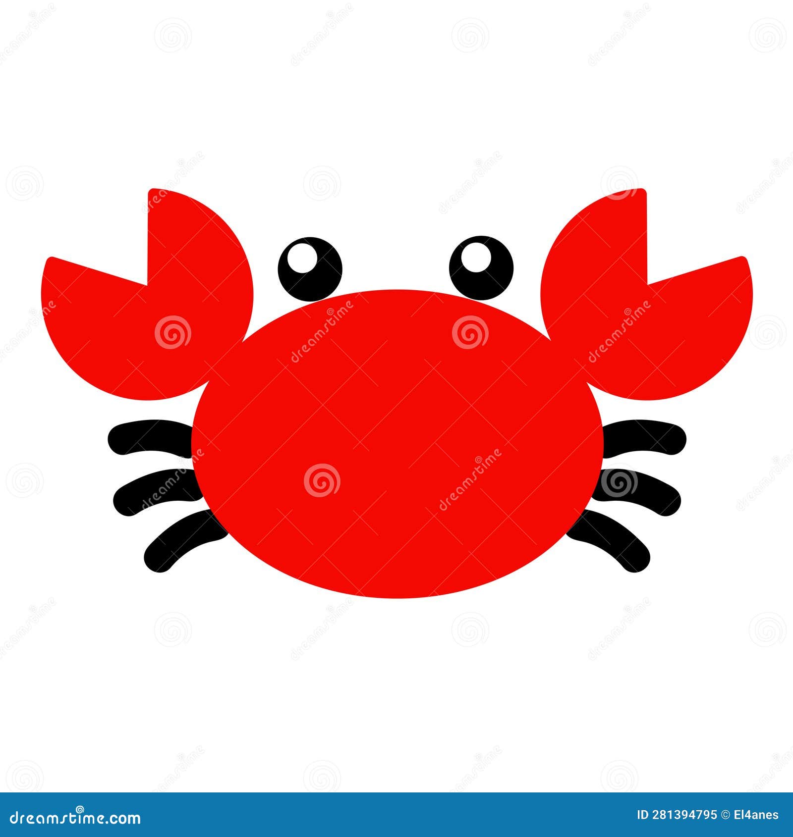 Cute Crab Flat Vector Illustration Stock Vector - Illustration of ...