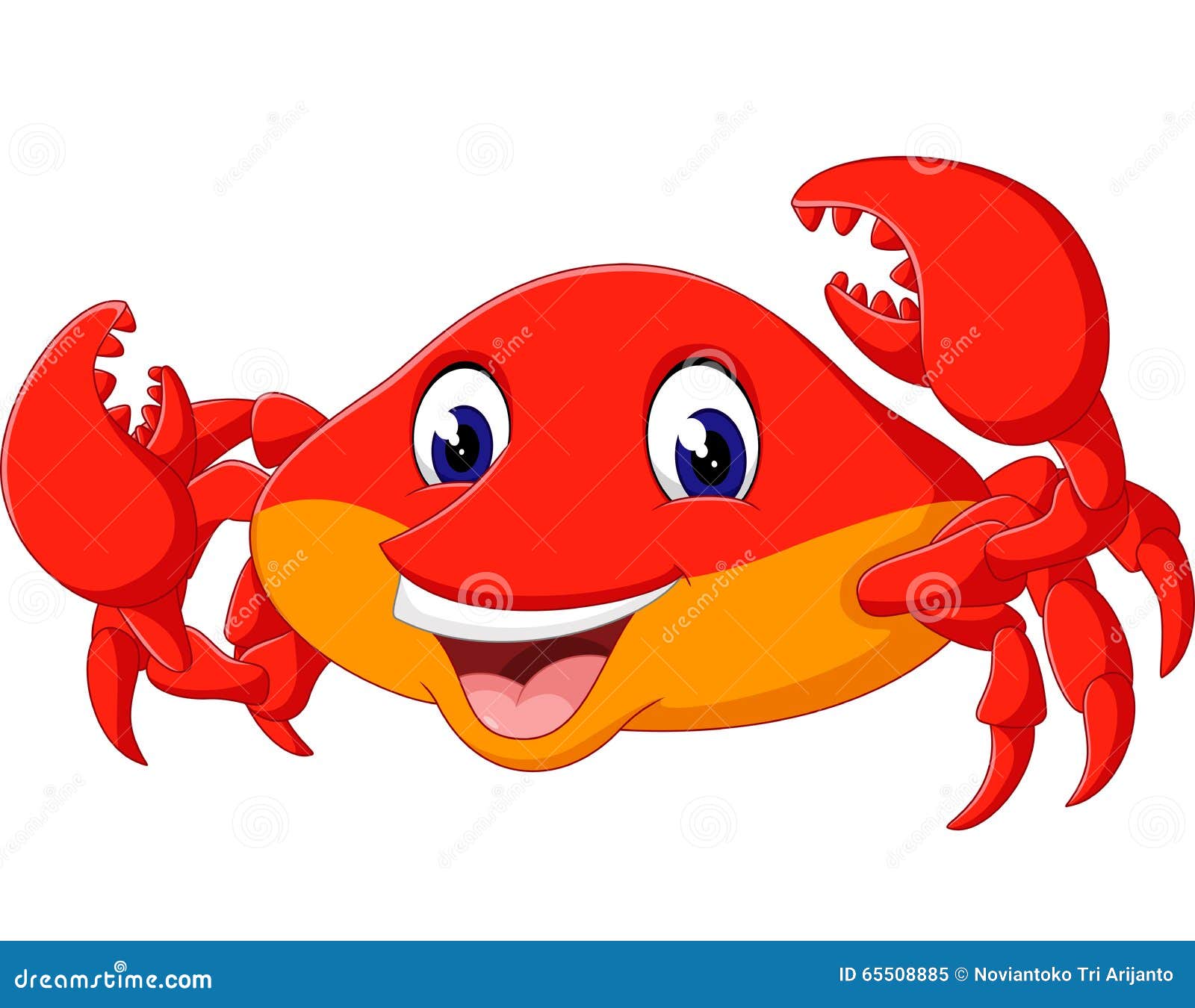 Cute Crab. Vector Cartoon Illustration. Isolated. Underwater World ...
