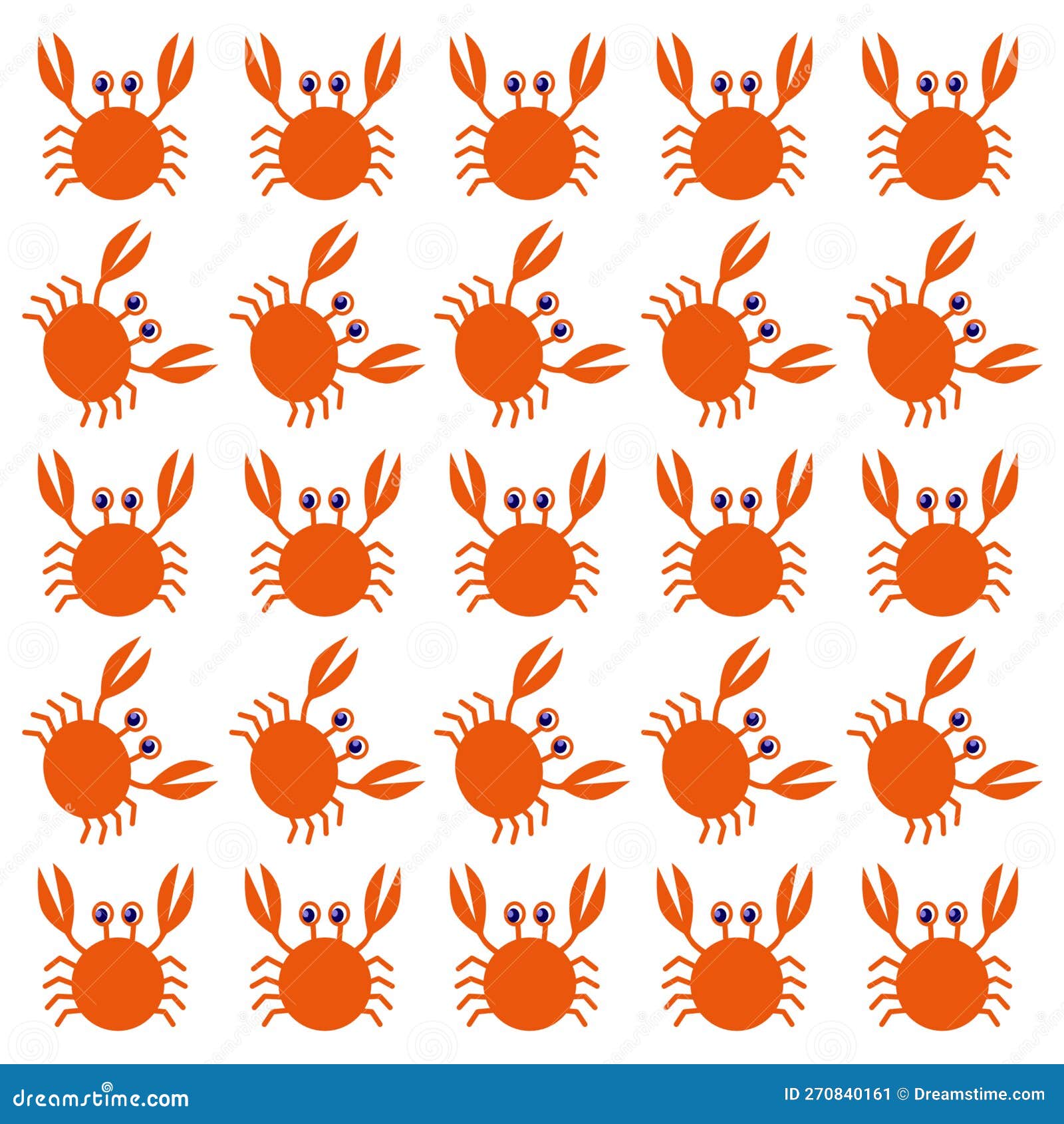 Cute Crabs Pattern, Texture, Background Stock Vector - Illustration of ...