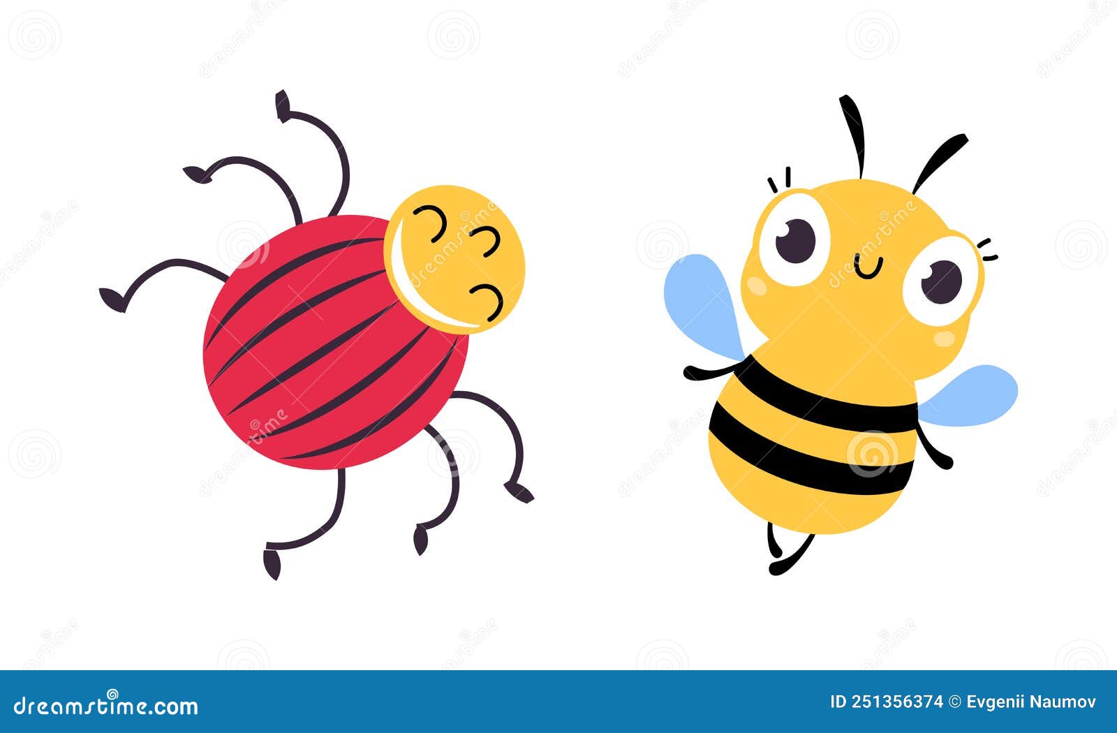Flying Bumblebee On A White Background. Vector Cartoon Illustration ...