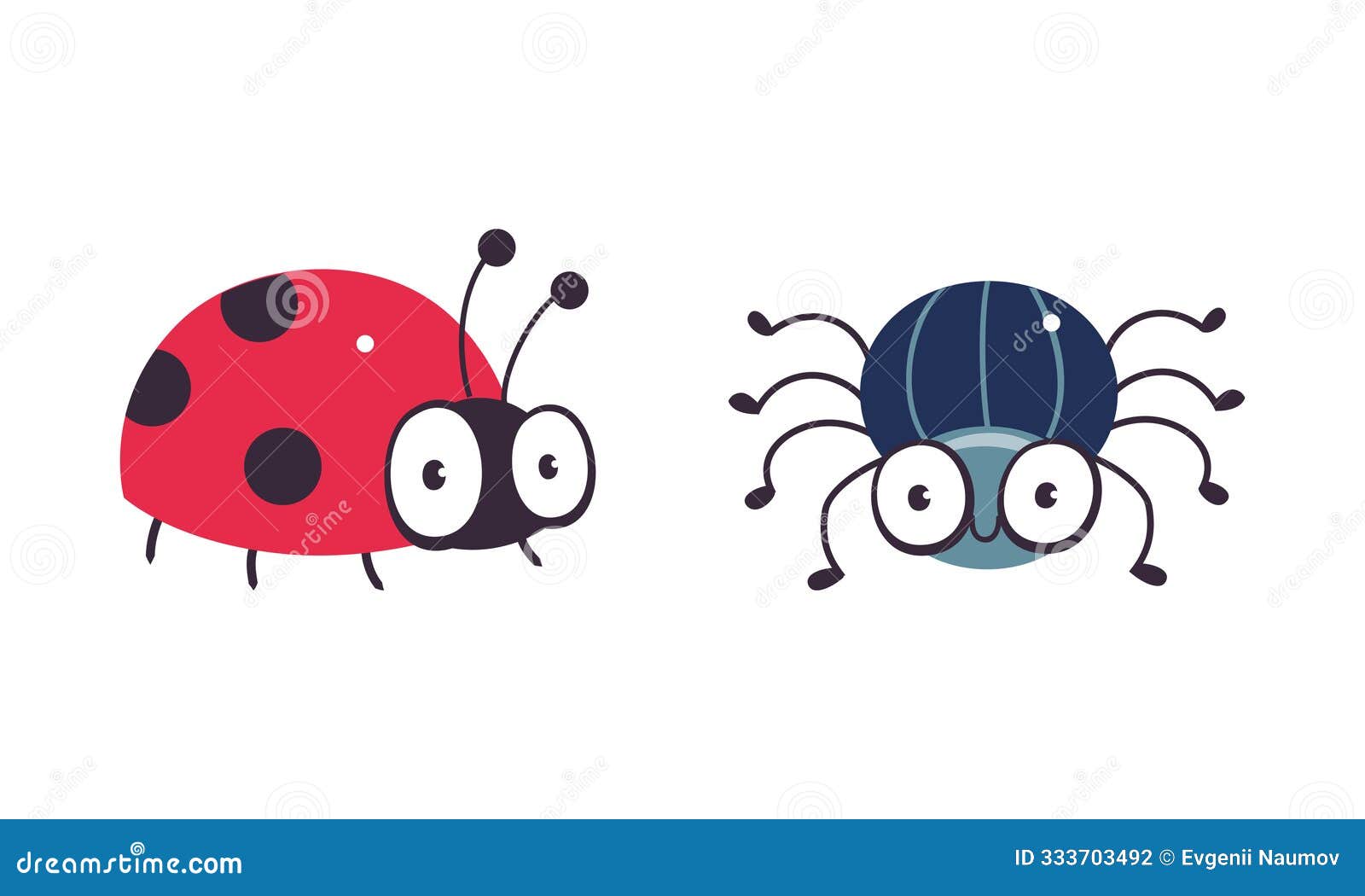 Cute Crawling Ladybug with Small Black Spot and Beetle As Garden Bug ...