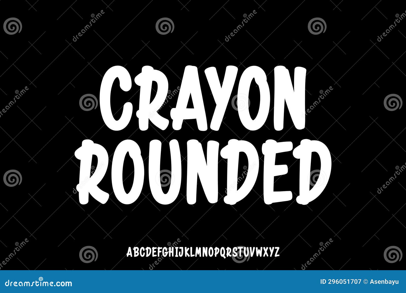 Cute Crayon Rounded Handwriting Alphabet Display Font Vector. Playful ...