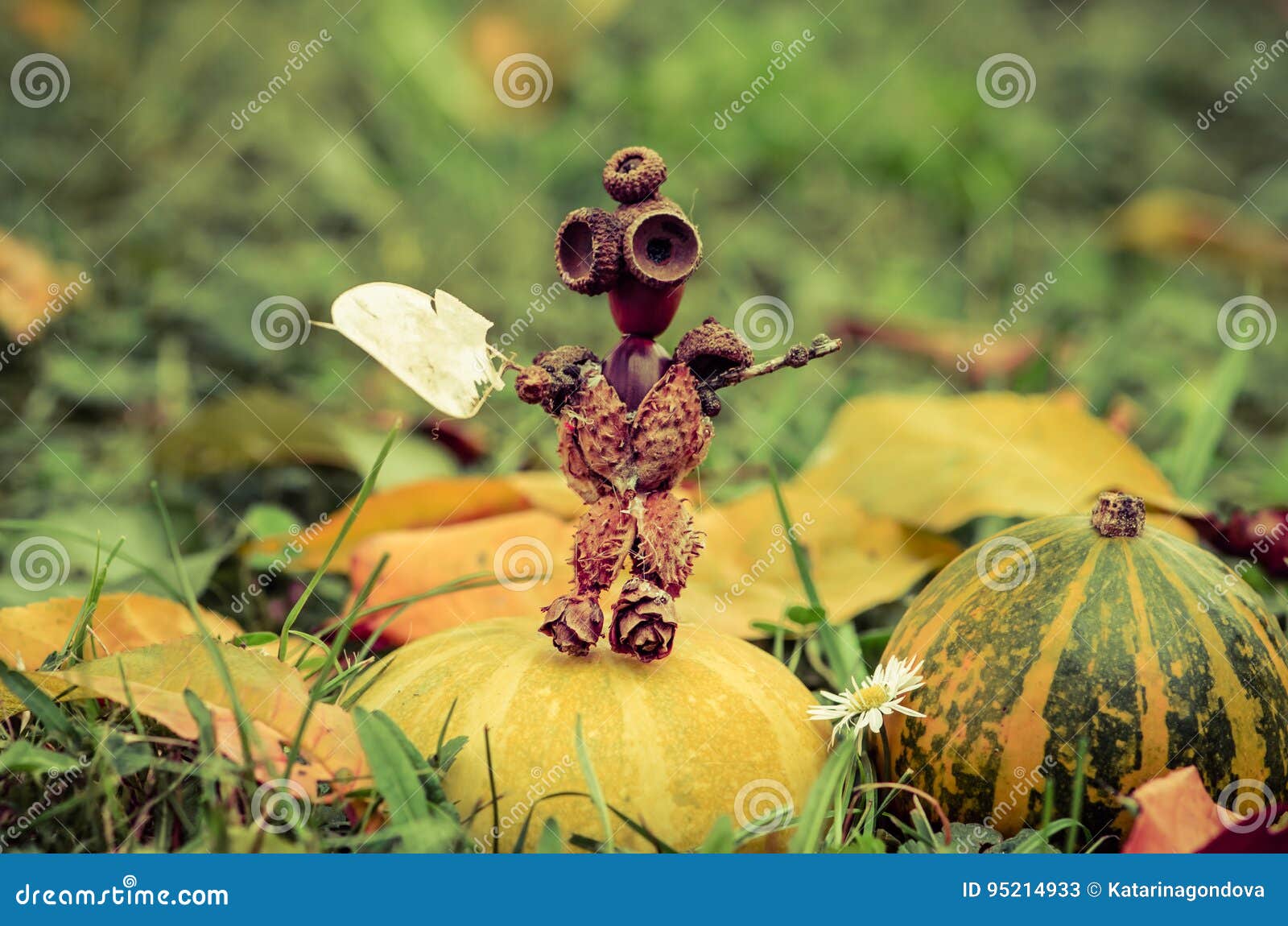 Cute Creative Autumn Chestnut Decoration Stock Image - Image of ...