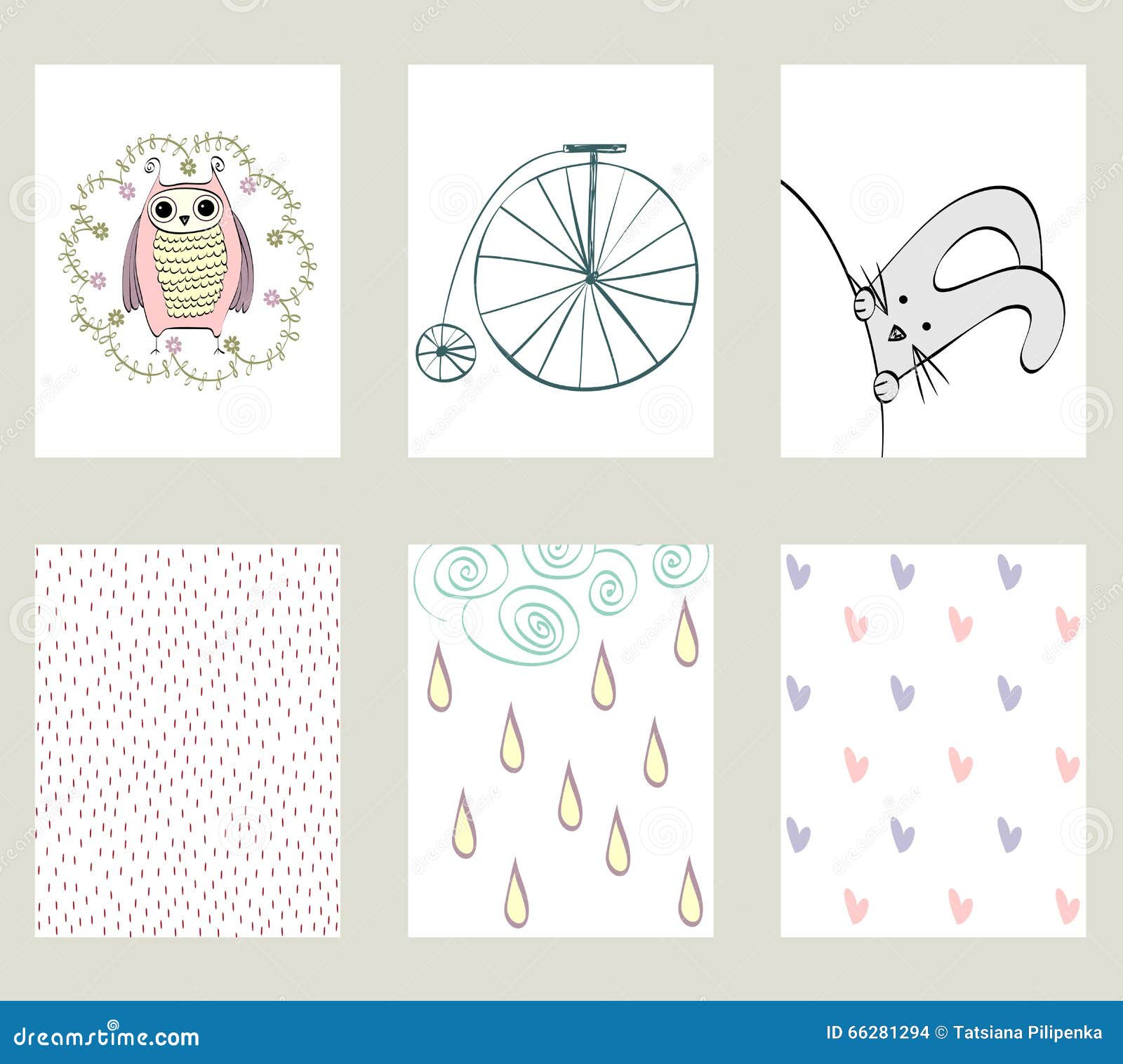 Cute creative cards stock vector. Illustration of background - 66281294