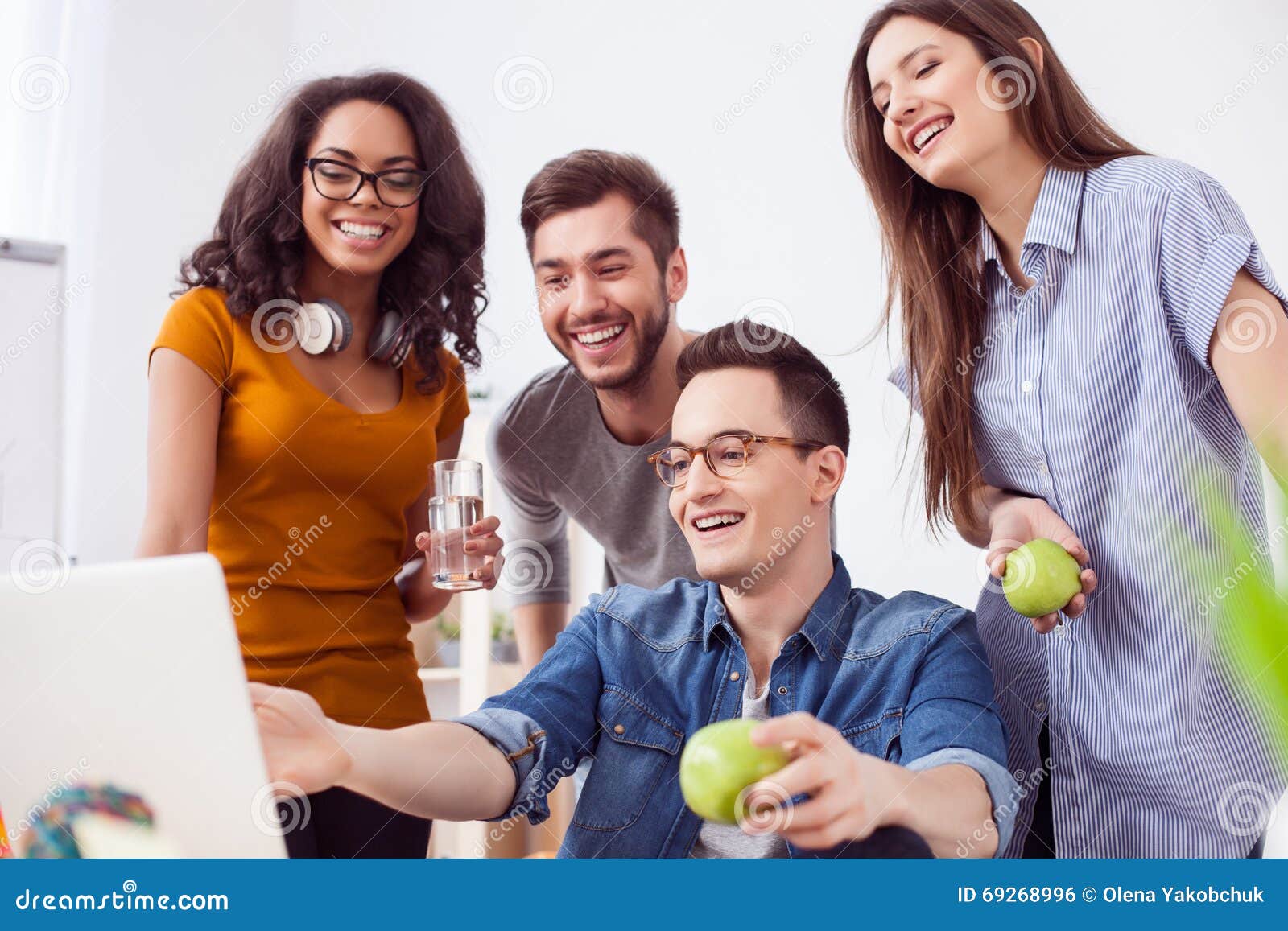 Cute Creative Team is Resting on Work Stock Photo - Image of ...