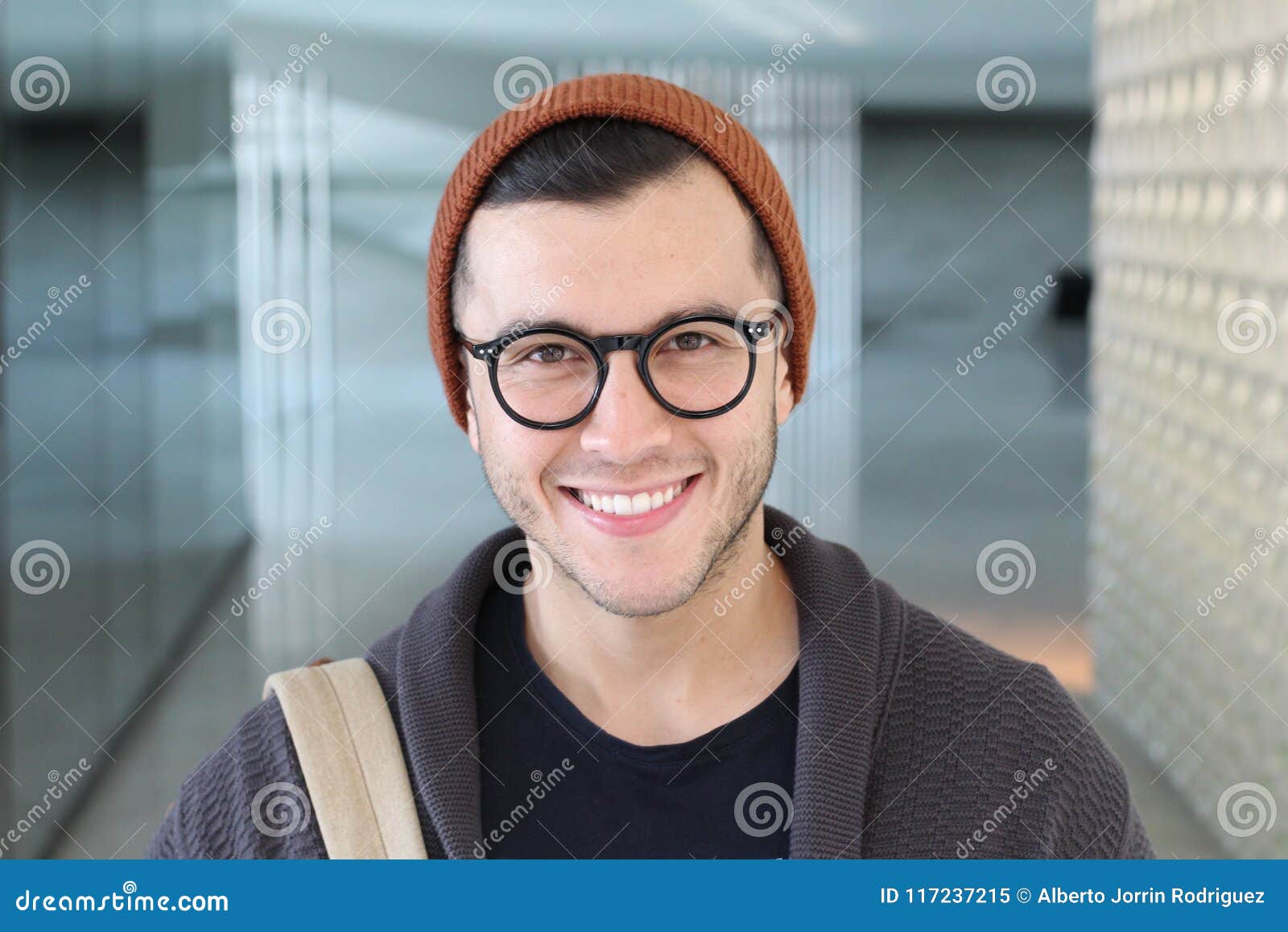 Cute Creative Worker Smiling with Copy Space Stock Image - Image of ...