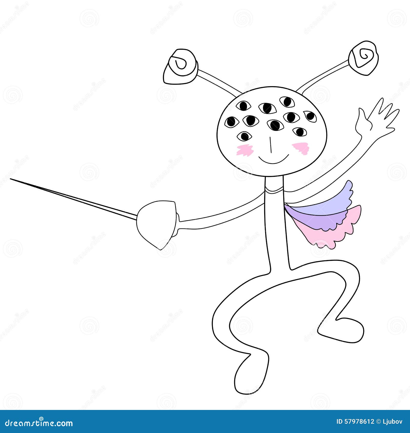 Cute creature stock vector. Illustration of sketch, nature - 57978612