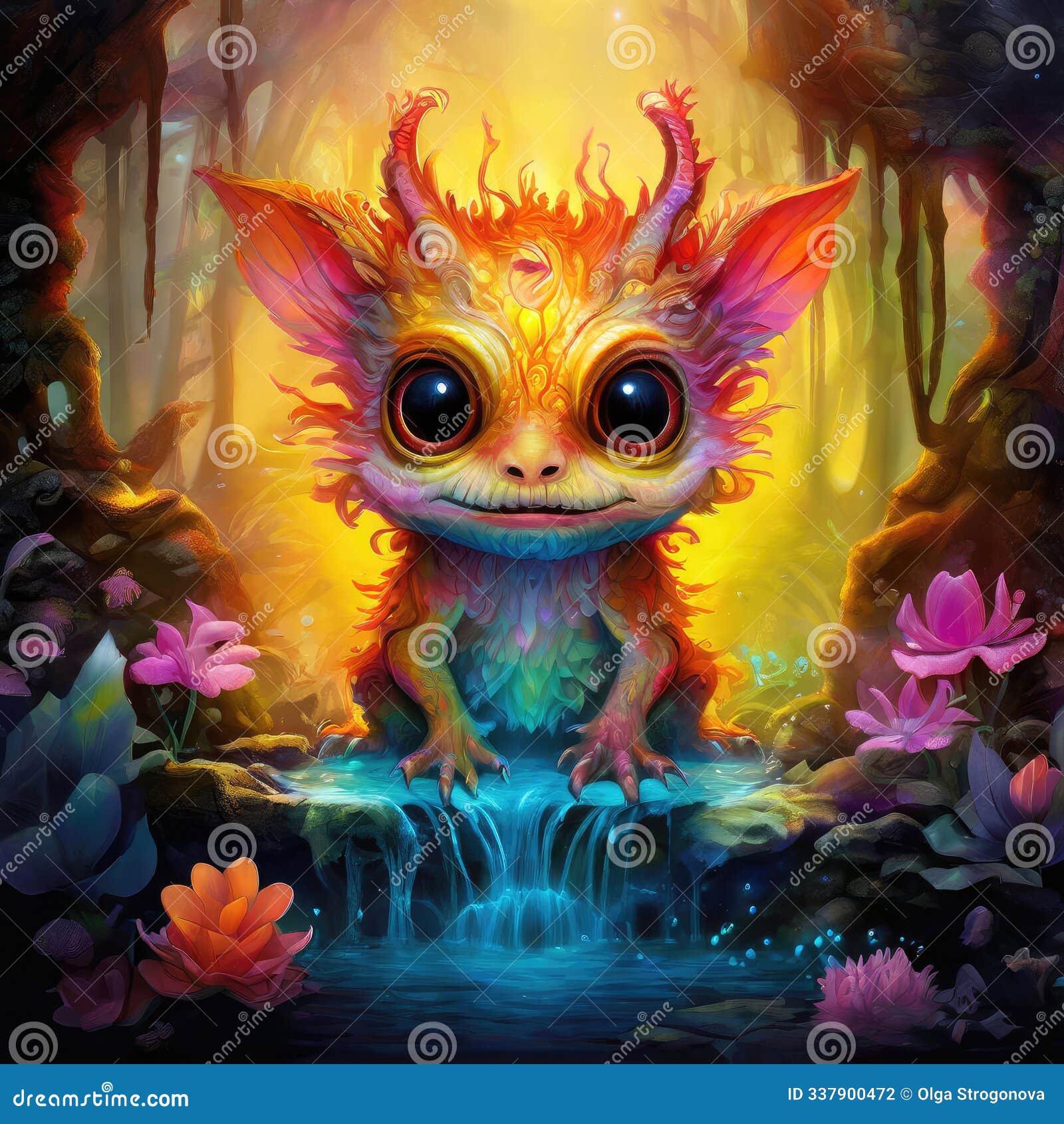 Cute creature painting stock photo. Image of mythical - 337900472