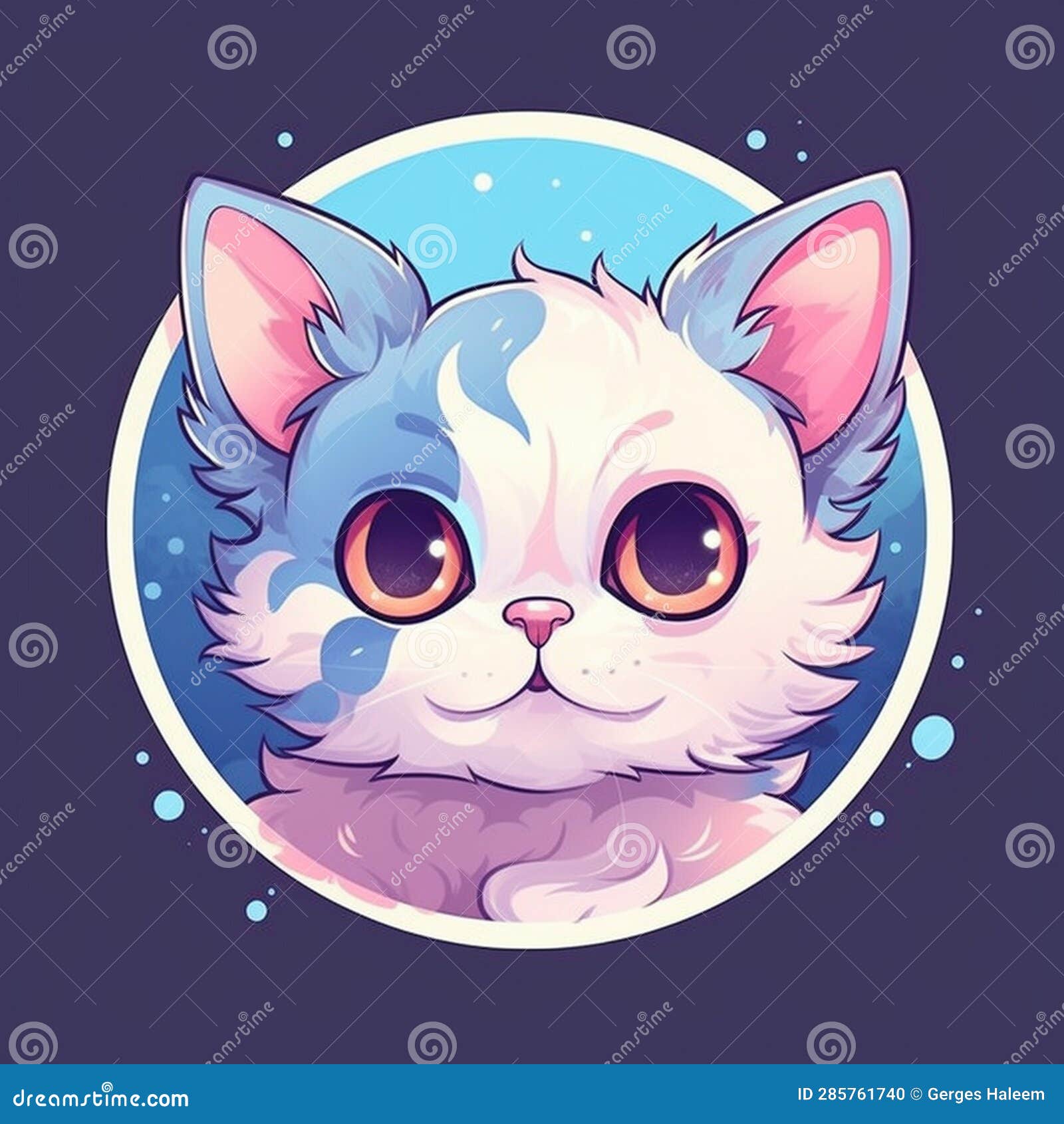 A Cute but Creepy Cat Mascot for a Streamer Stock Illustration ...