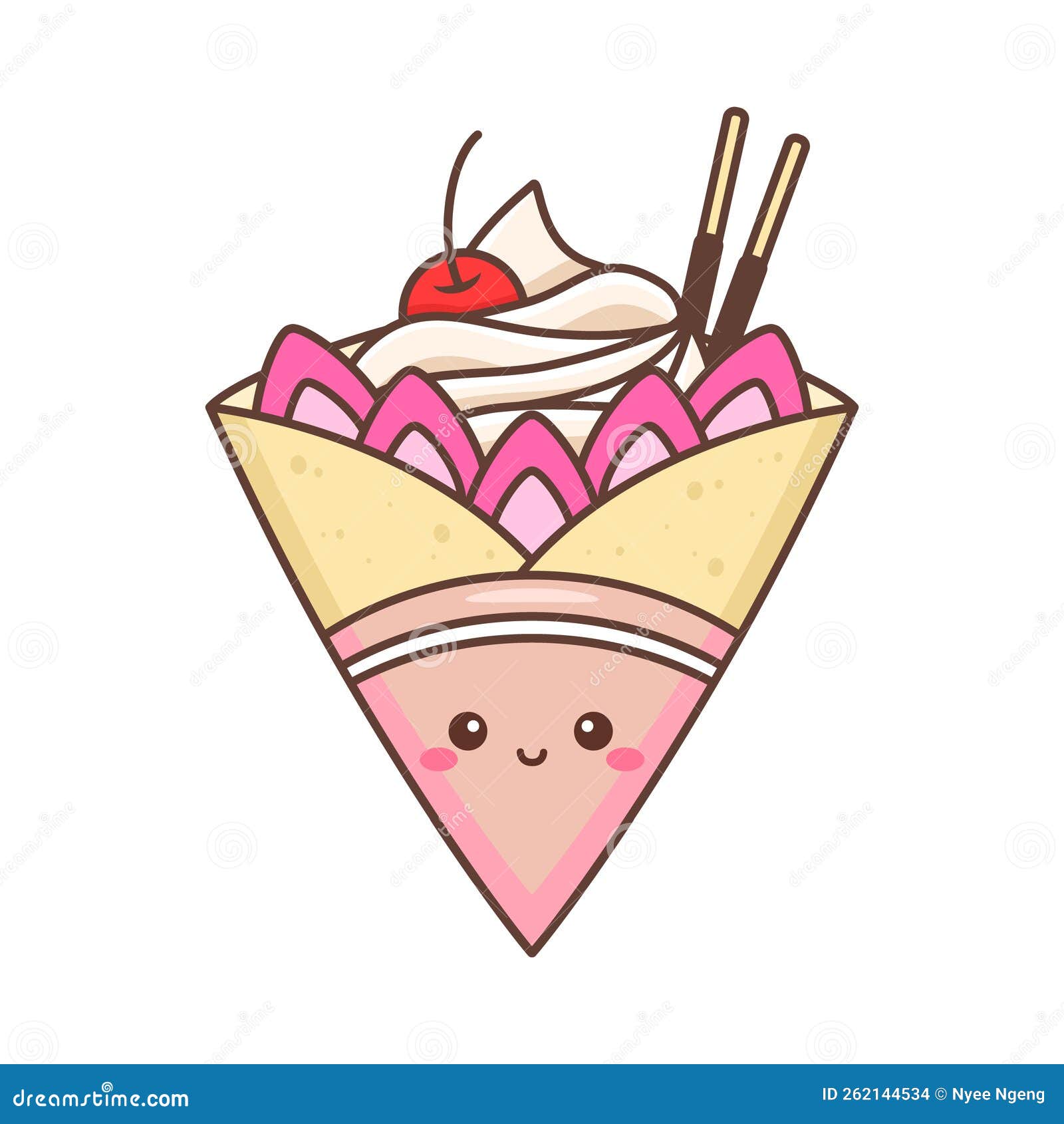 Cute Crepes with Various Topping Illustration Character Stock Vector ...