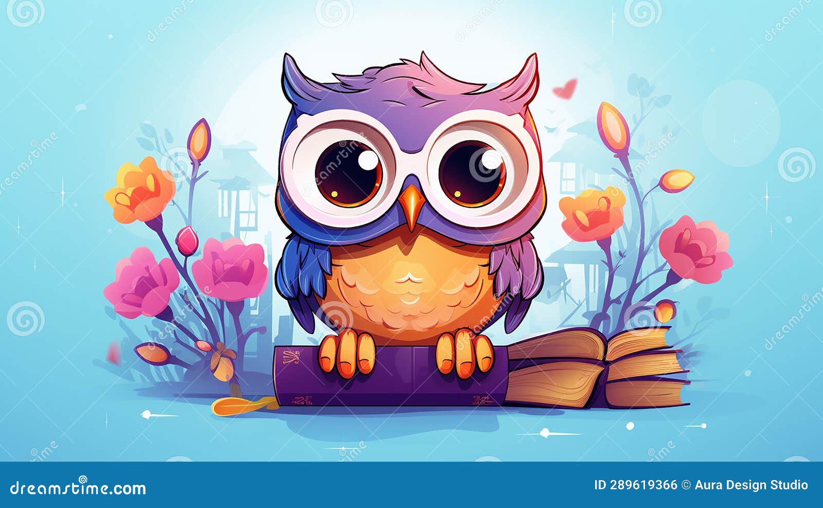 Cute Critter in Education Playful Illustration with Owl Stock ...