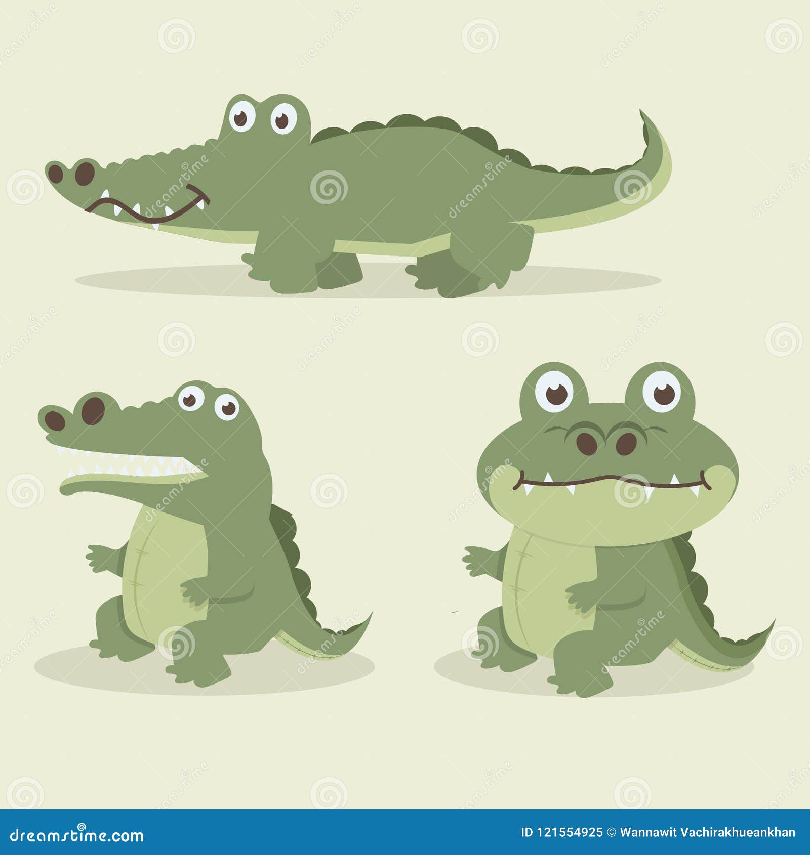 Cute Crocodile Cartoon Vector Set Stock Vector - Illustration of child ...
