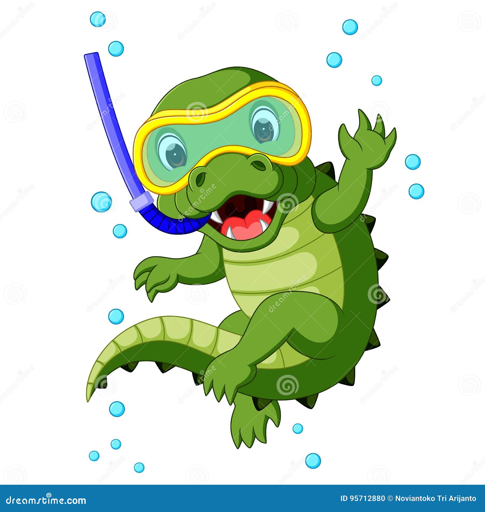 Cute Crocodile Diving Cartoon Stock Vector - Illustration of africa ...