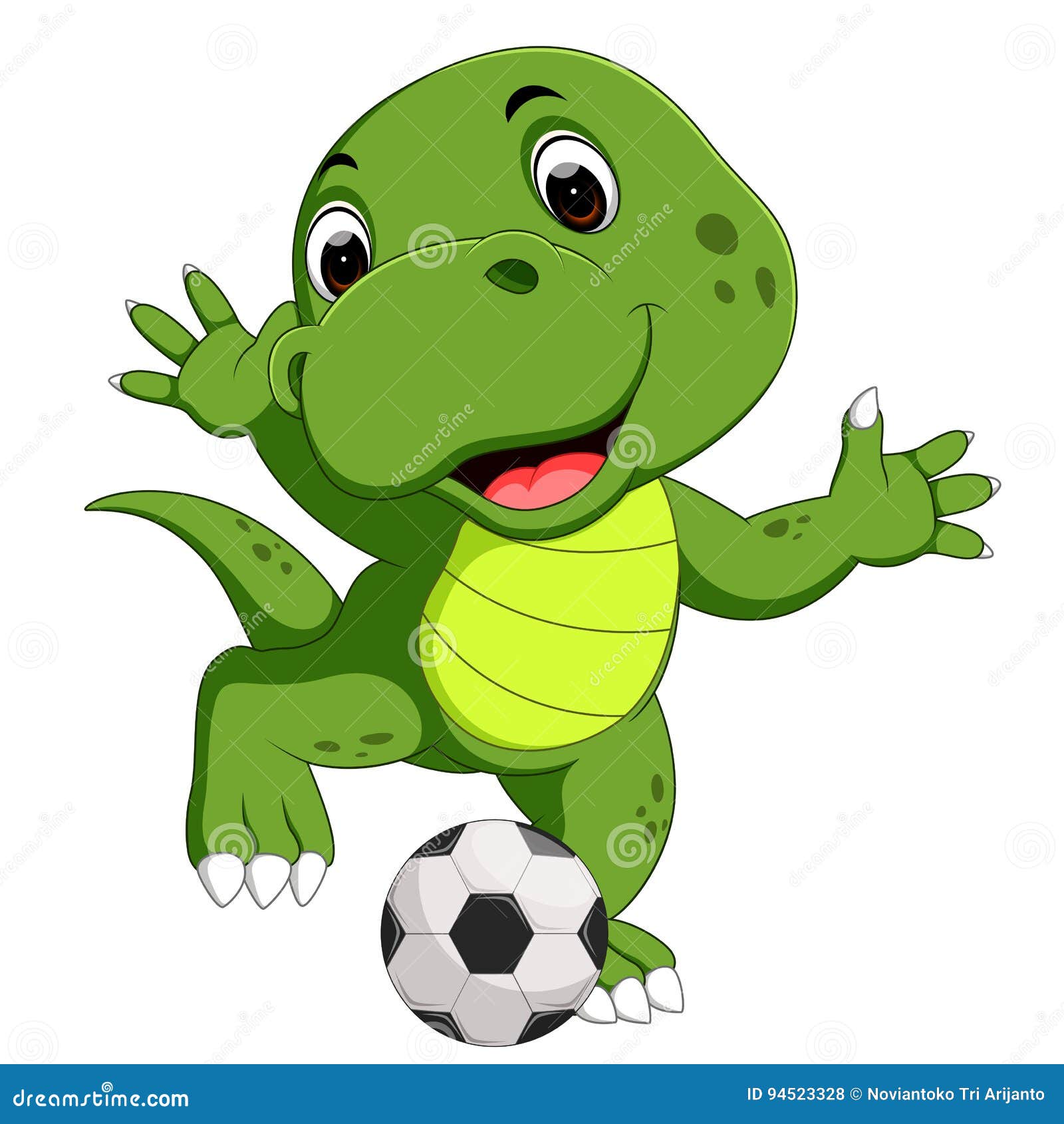 Crocodile Playing Volleyball, Humanized Green Reptile Animal Character ...