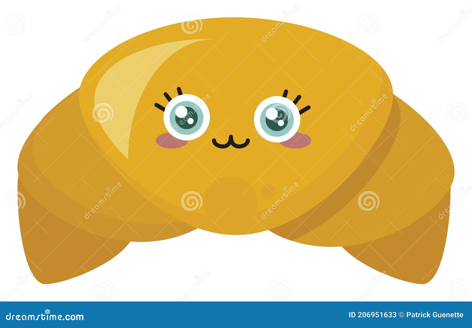 Cute Croissant, Illustration, Vector Stock Illustration - Illustration ...