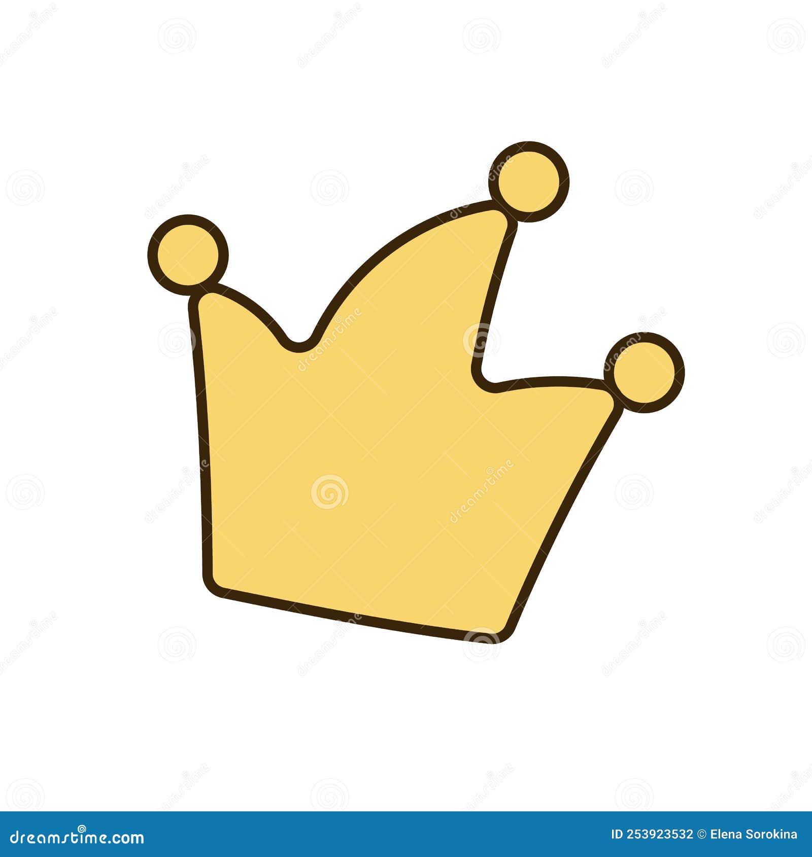 Cute crown hand-drawn stock vector. Illustration of doodle - 253923532