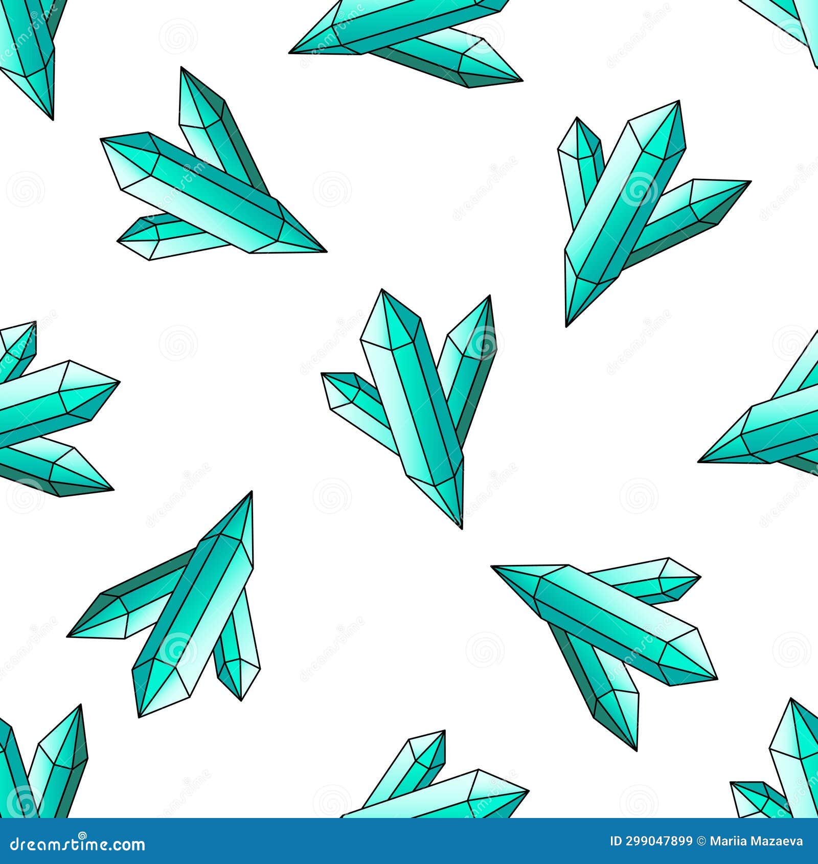 Cute Crystals, Minerals Seamless Pattern. Vector Illustration Stock ...