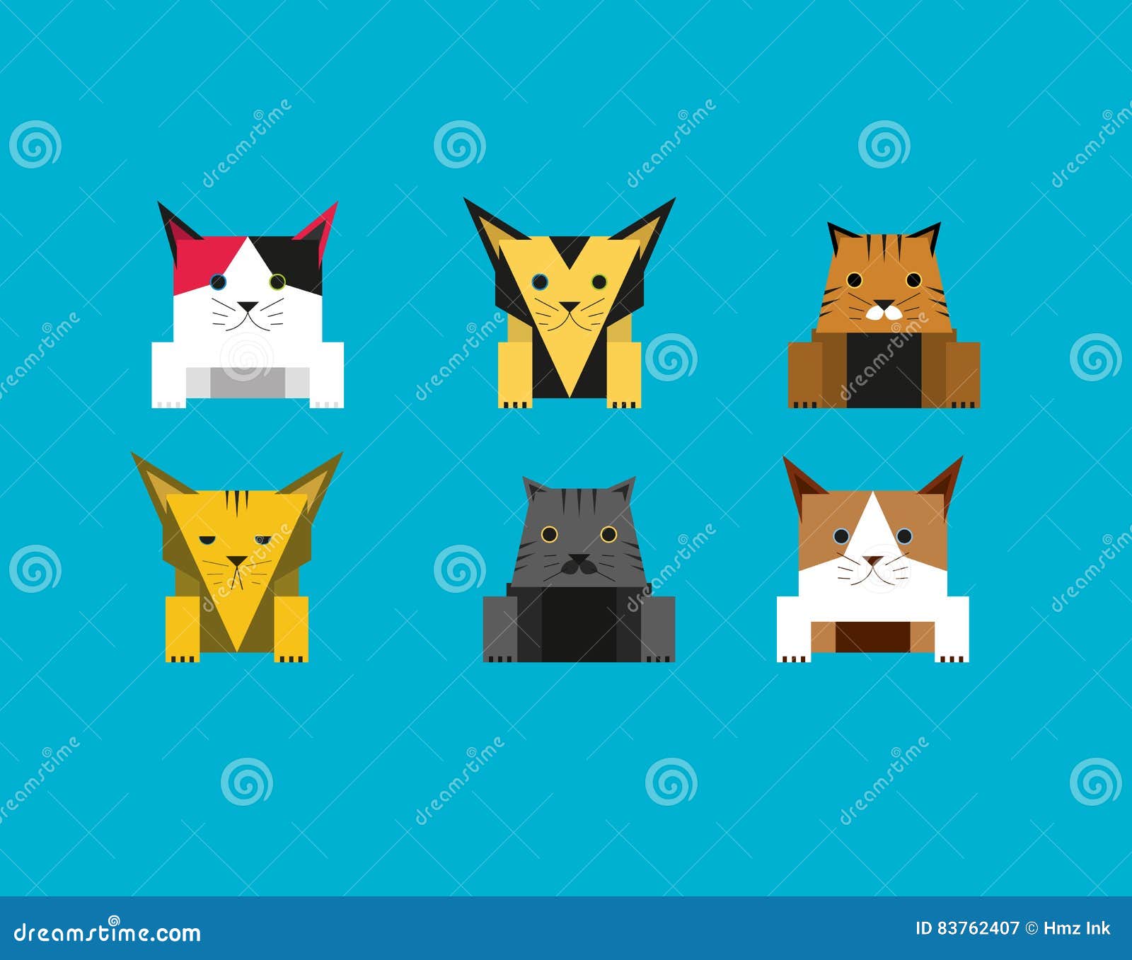 Cute Cube Cat stock vector. Illustration of banner, family - 83762407