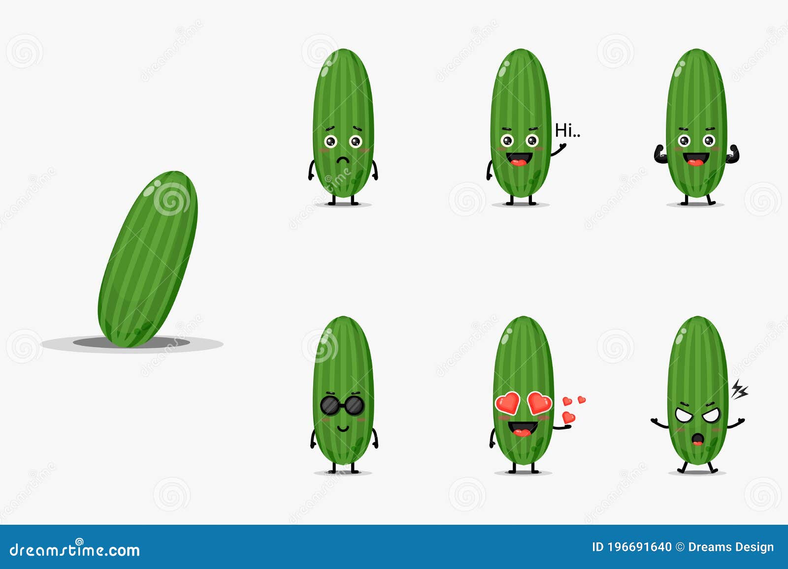 Cute Cucumber Character & Blank Banner Vector Illustration ...