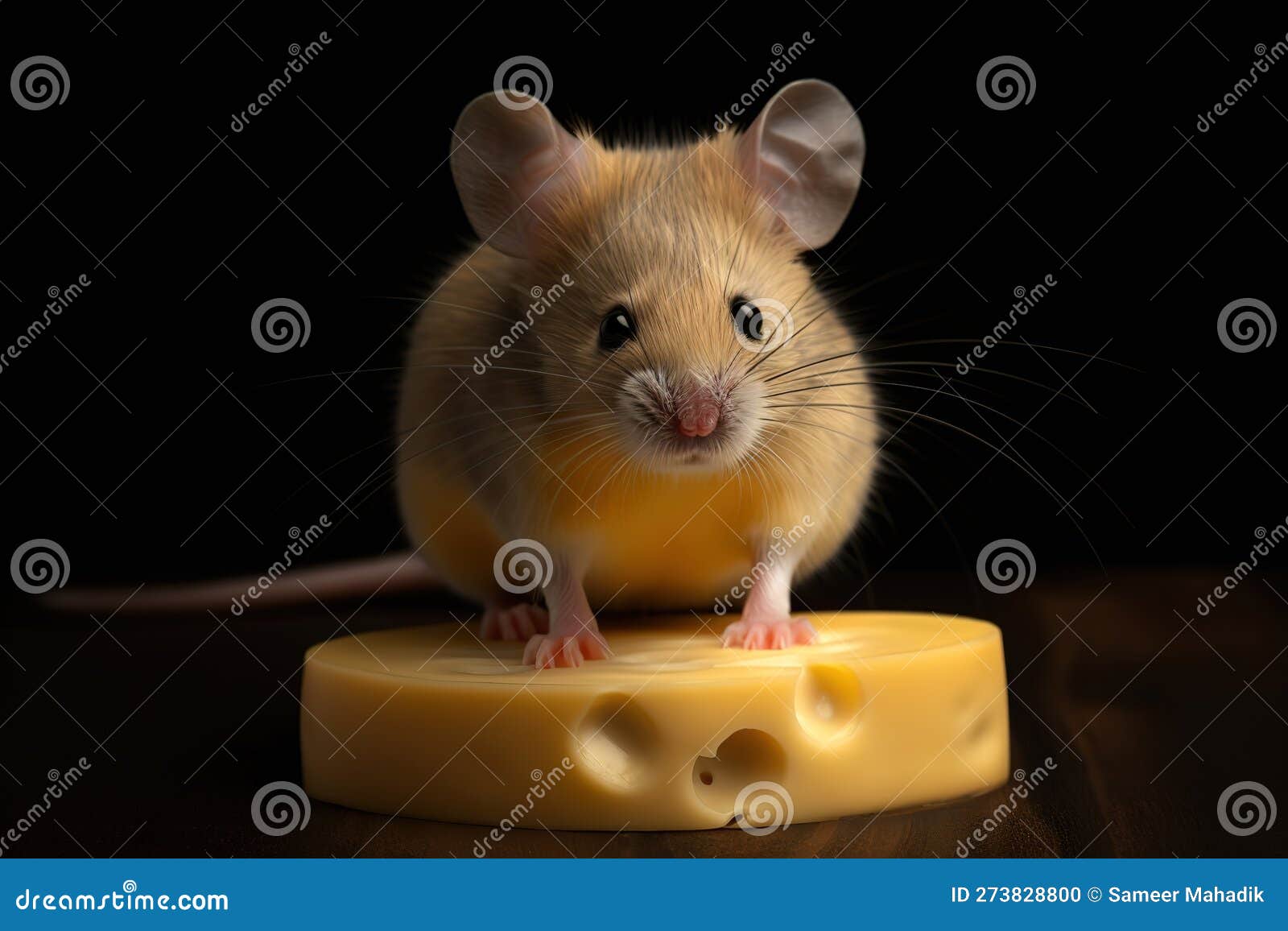A Cute and Cuddly Mouse in a Cheese Wheel Generative AI Stock ...