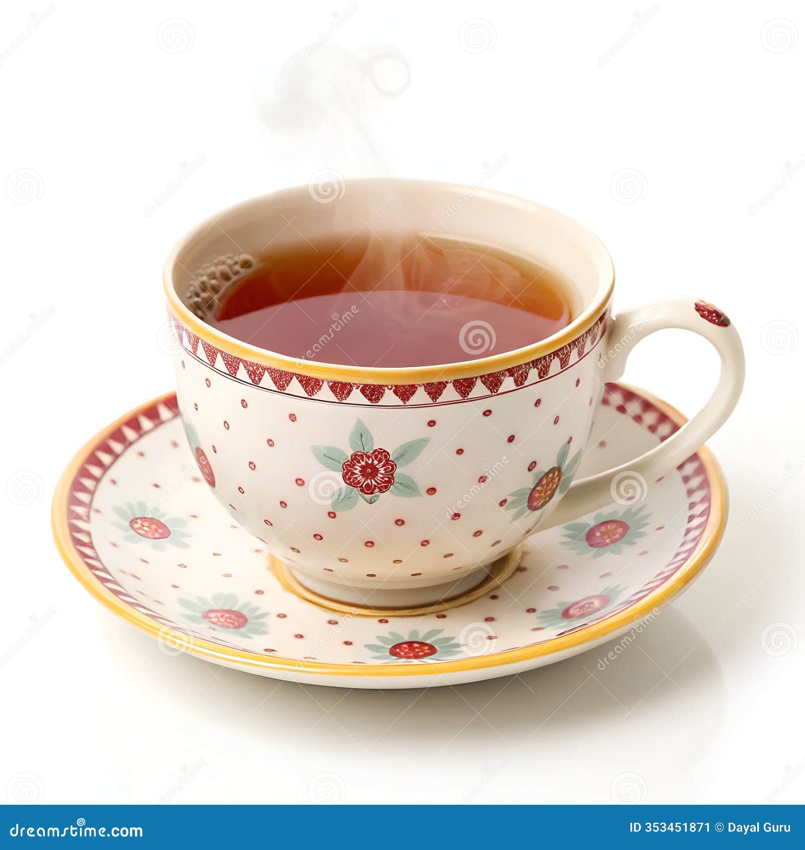 Cute Cup of Tea Isolated on White Background Stock Illustration ...