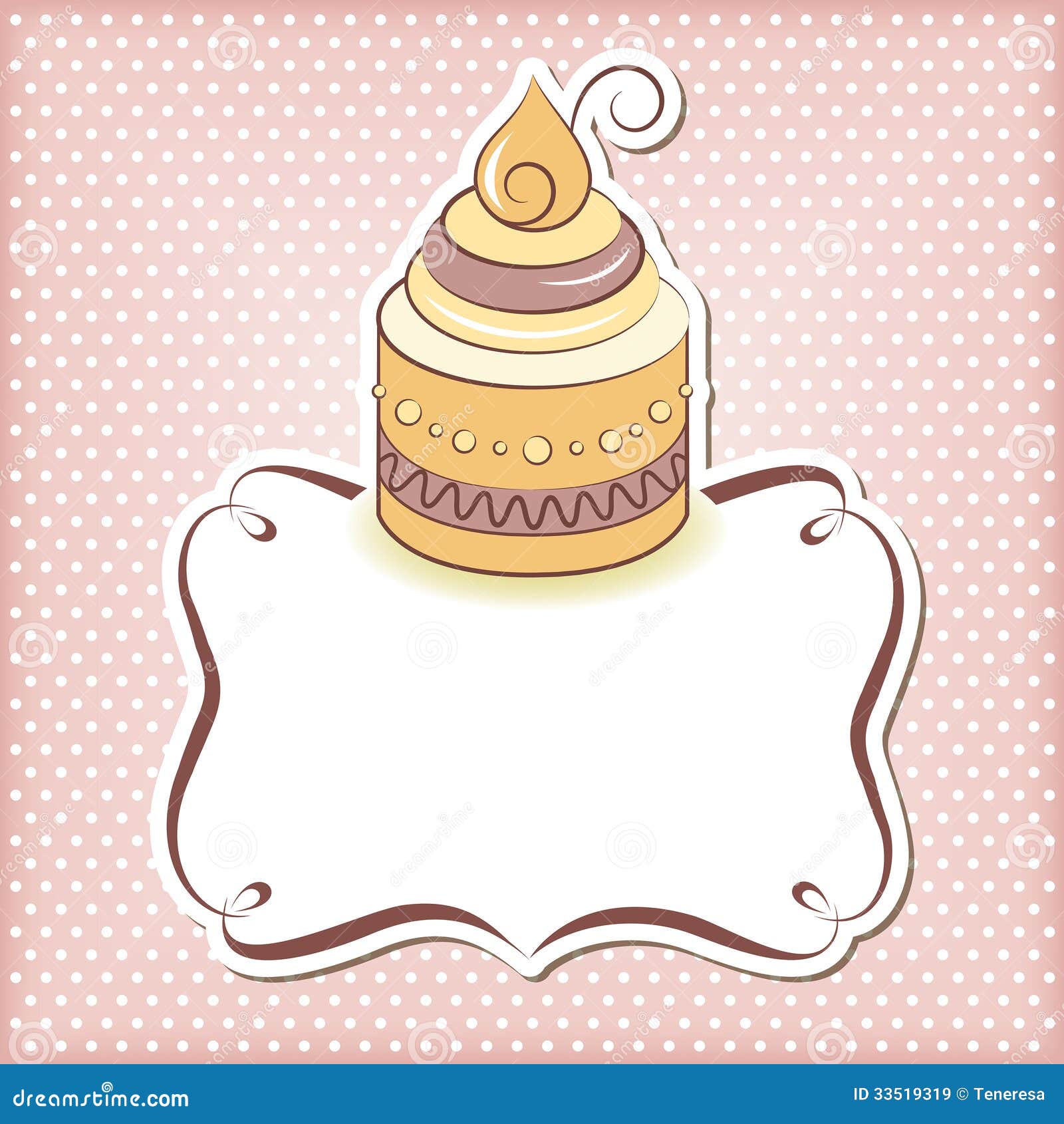 Cute cupcake frame stock vector. Illustration of cream - 33519319