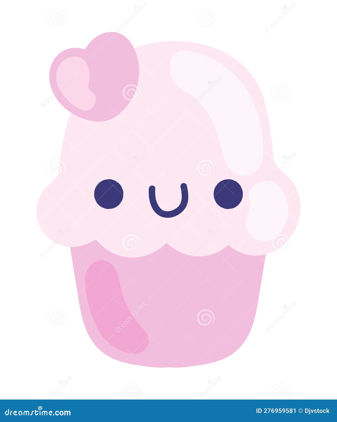 Cute cupcake with heart stock vector. Illustration of bakery - 276959581