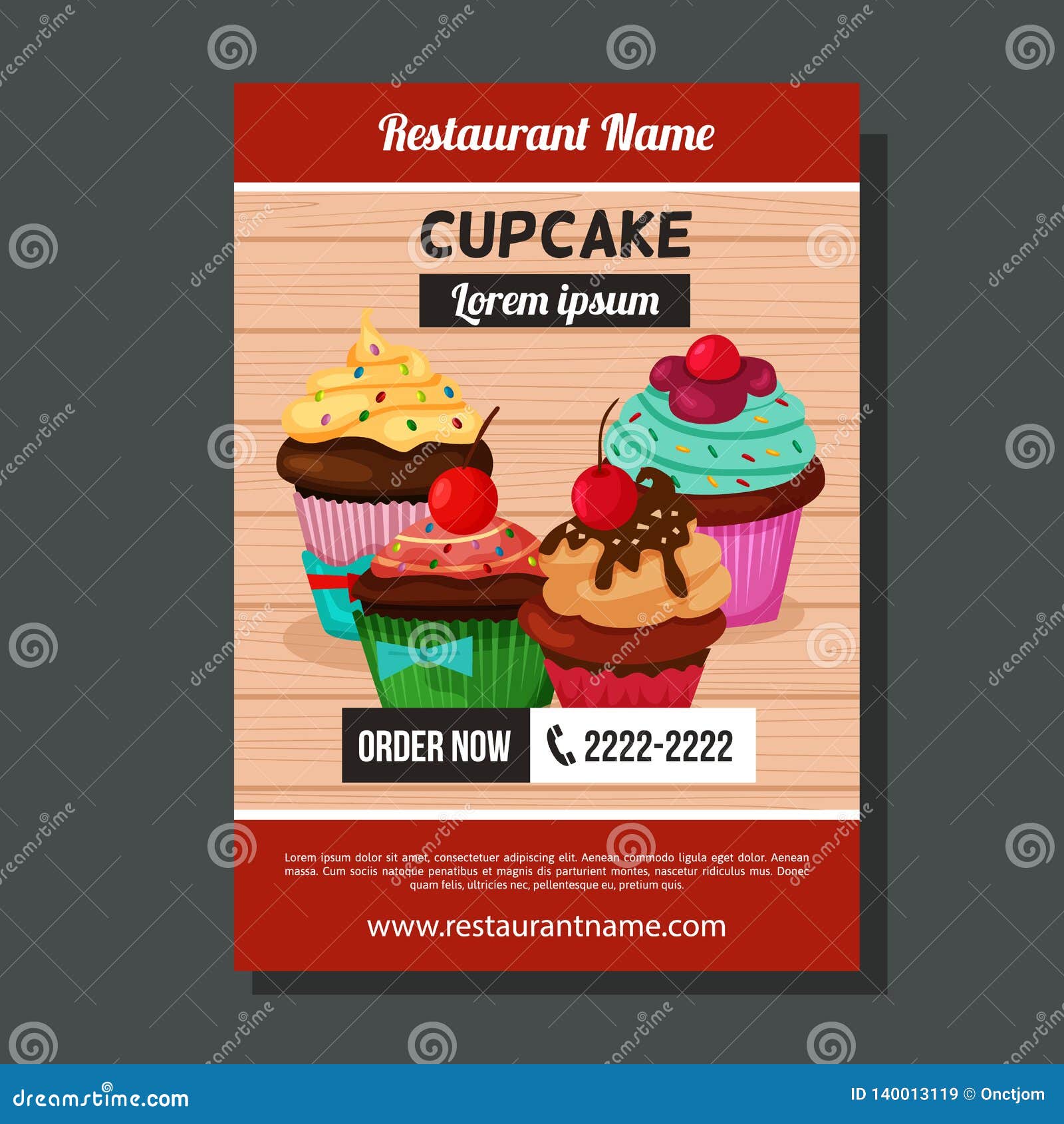 Cute Cupcakes Brochure Template Stock Vector - Illustration of ...