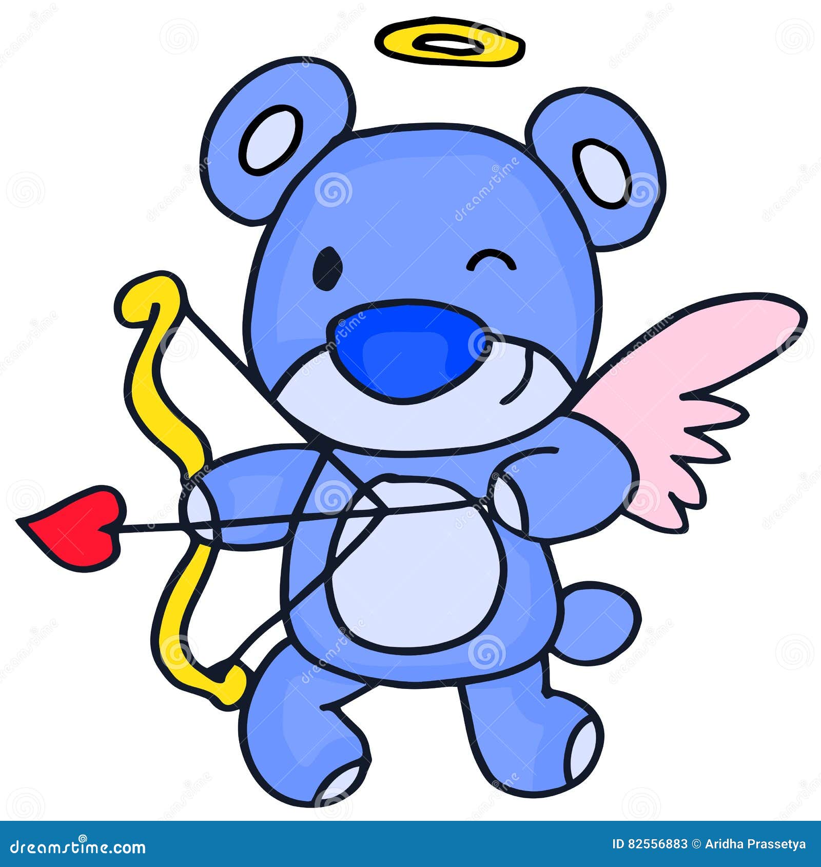 Cute Cupid Bear Cartoon Vector Stock Vector - Illustration of smiling ...