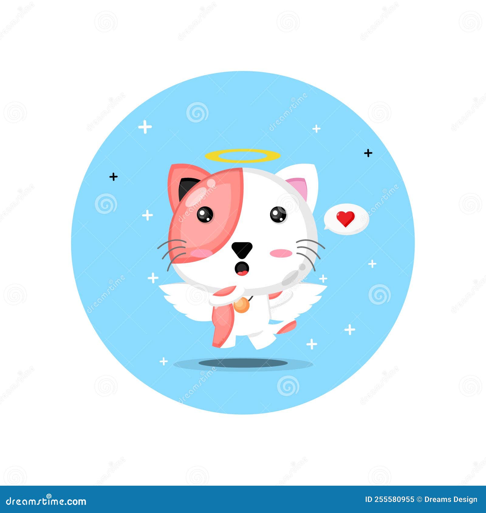 Cute Cupid Cat in Dubbing Pose Stock Vector - Illustration of animal ...