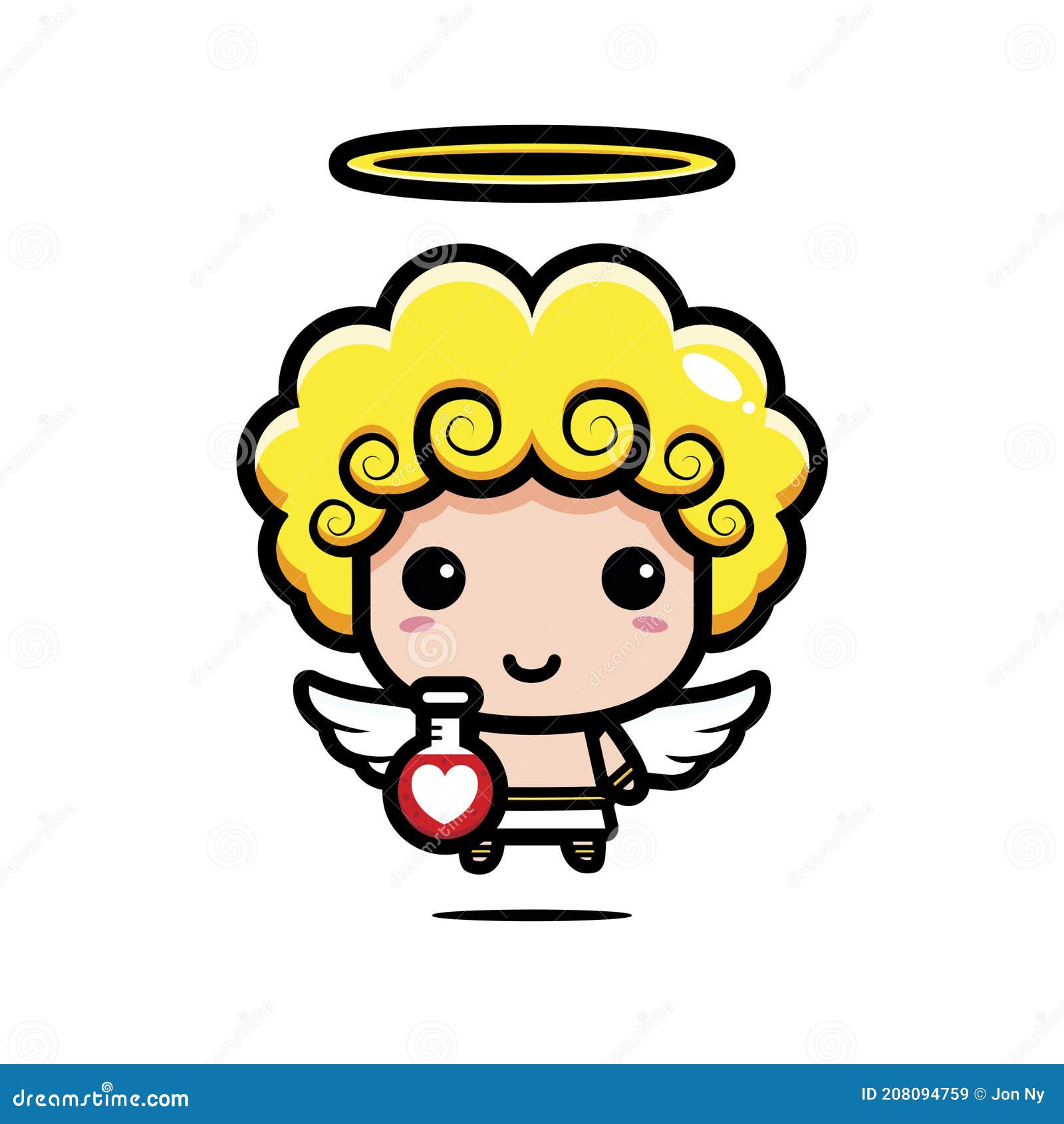 Cute Cupid Character Vector Carrying a Love Potion Stock Vector ...