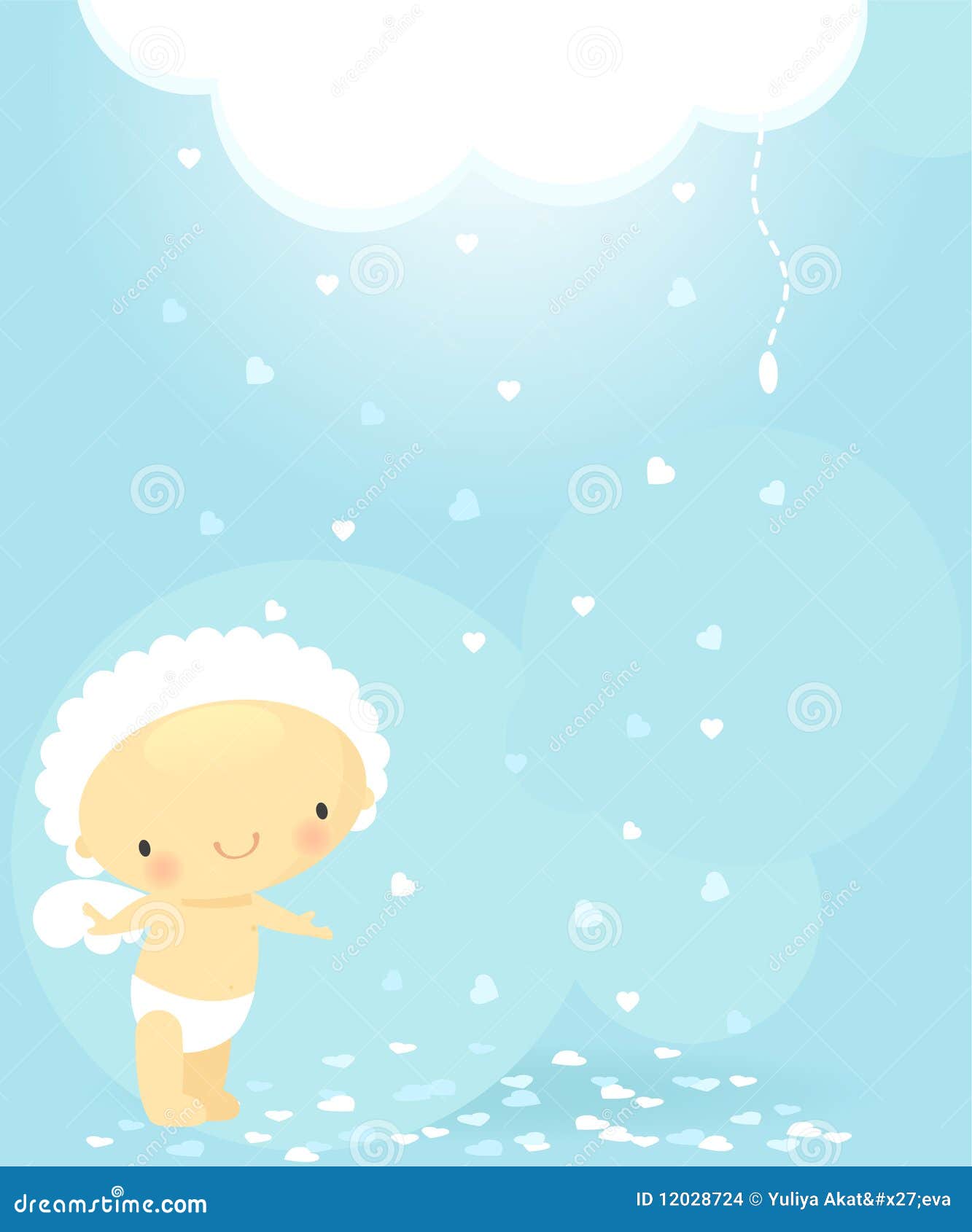 Cute cupid and magic cloud stock vector. Illustration of angel - 12028724