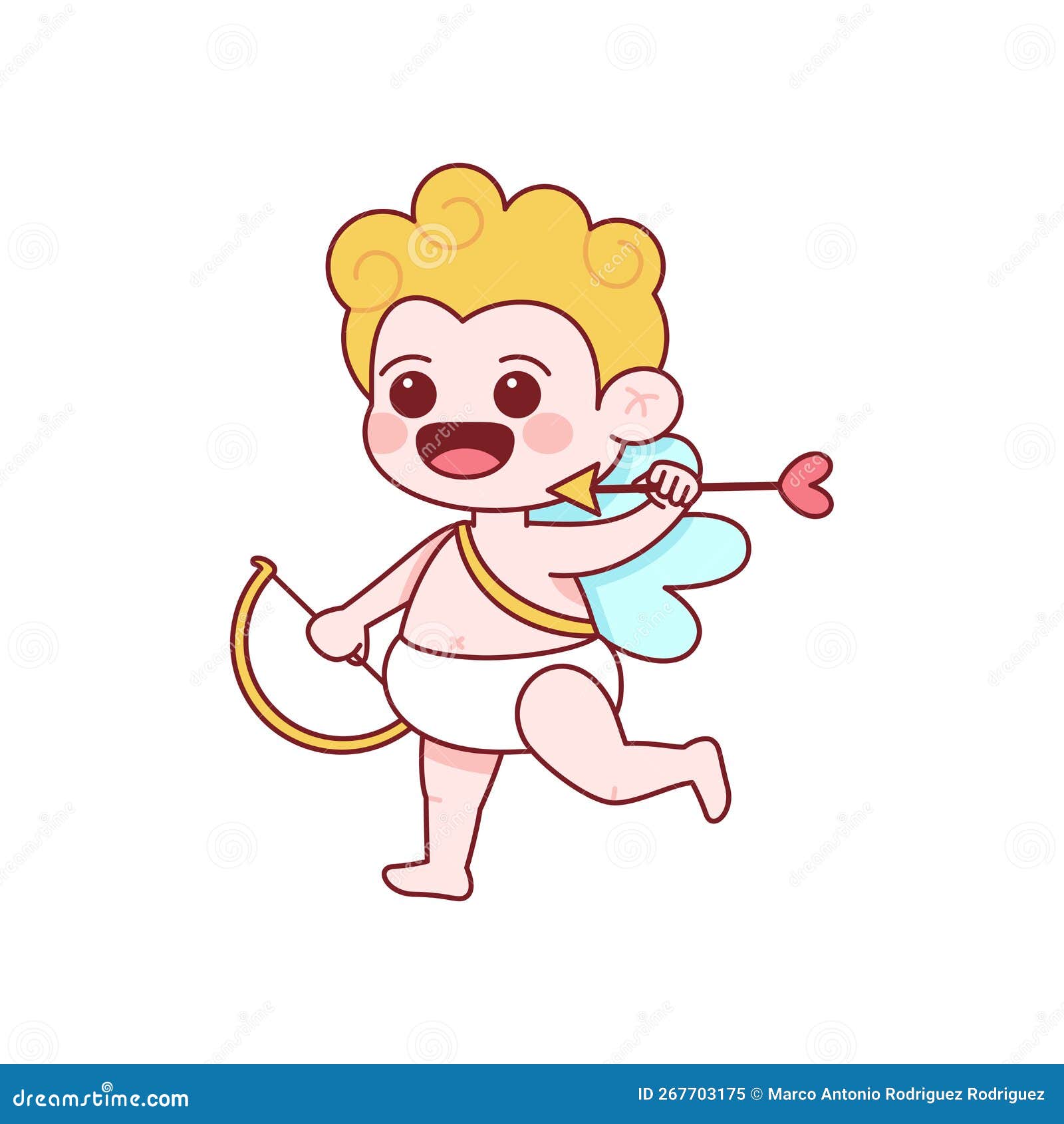 Vector Cute Cupid Saint Valentine Illustration Isolated Stock Vector ...