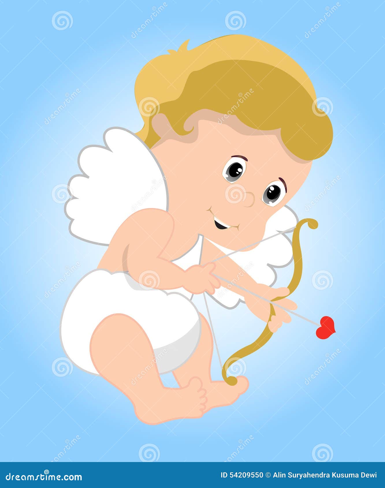 Cute cupid for your design stock vector. Illustration of aiming - 54209550