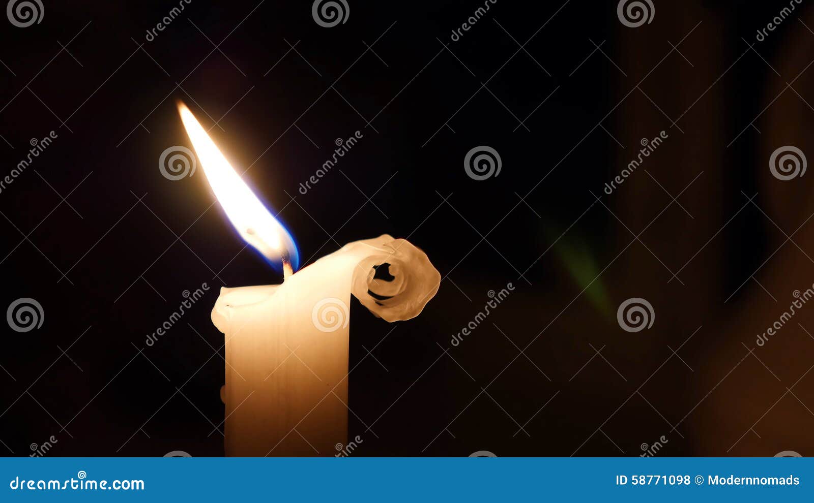 Beautiful White Candle in the Dark Stock Photo - Image of darkness ...