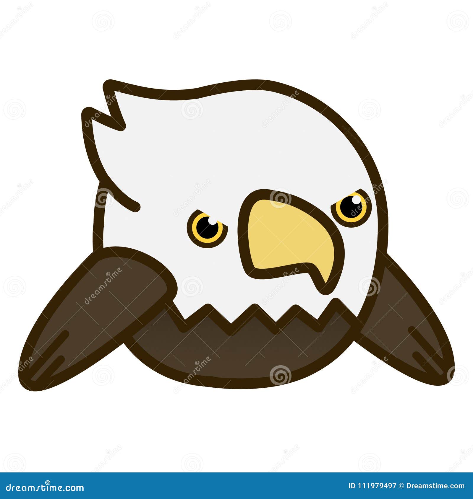 2D Cartoon Bald Eagle Flat Design Stock Illustration - Illustration of ...