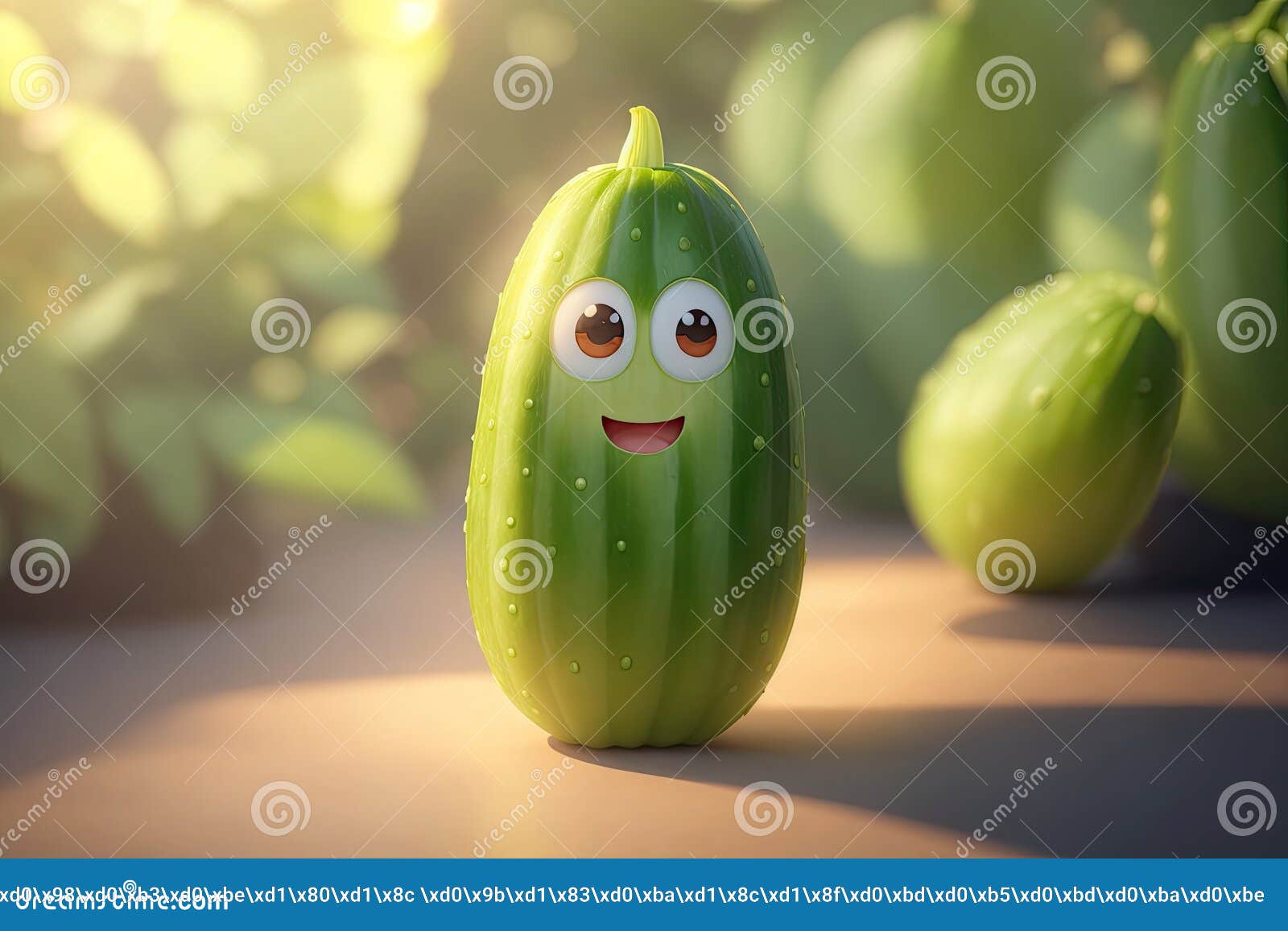 Cute 3d Character Organic Cucumbers Cultivation, Ai Generative Stock ...