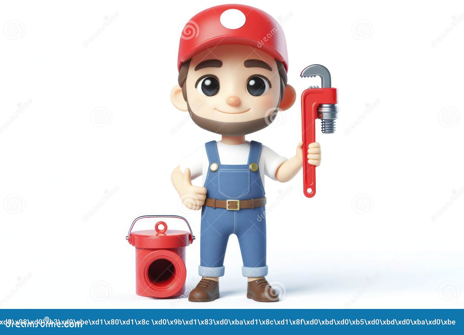 Cute 3d Character Plumber Isolated Solid White Background. Ai ...